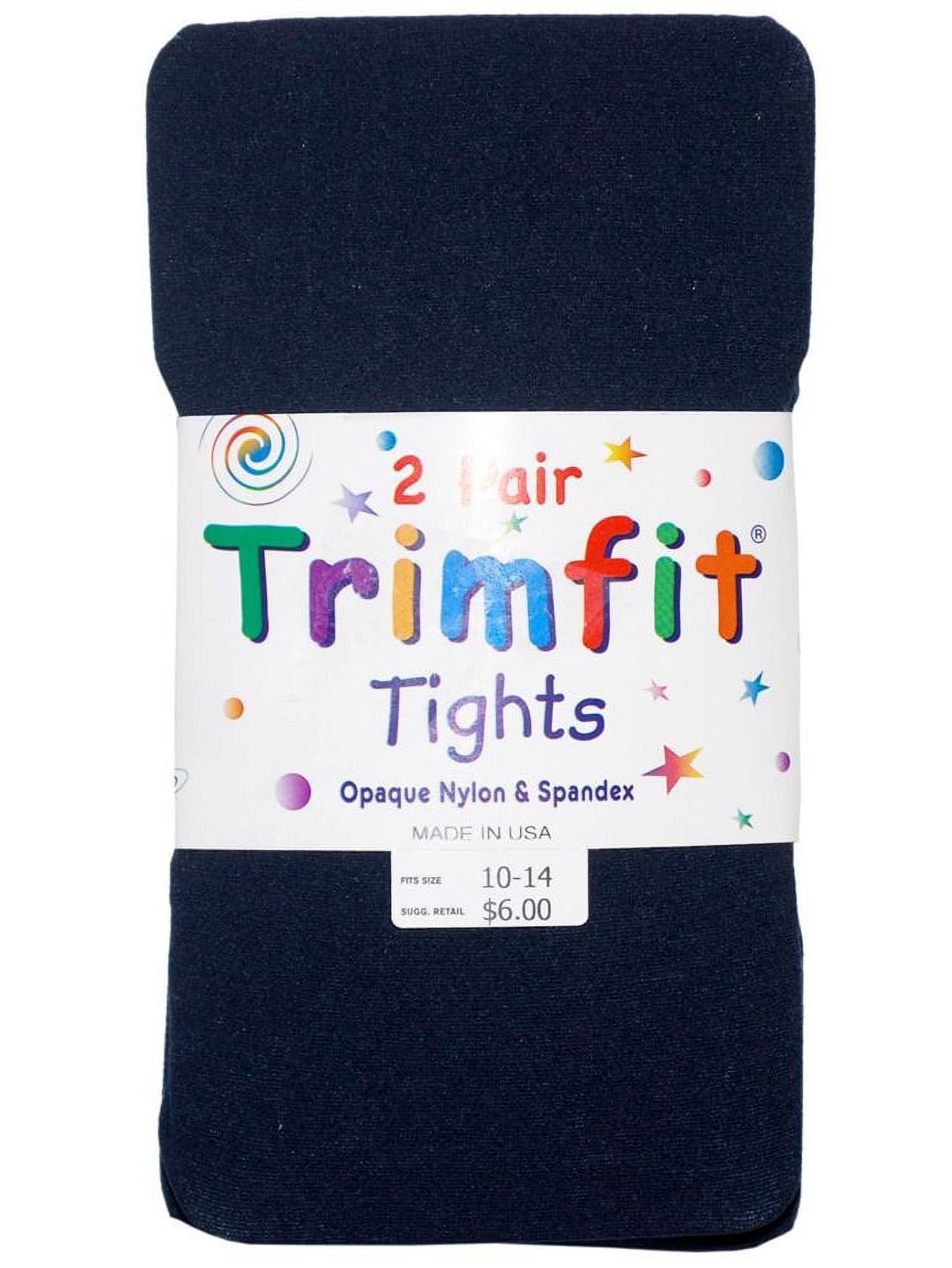Trimfit Hosiery Girls 2-16 Lycra Tights - 2 Pack (Navy 2-4) - Walmart.com