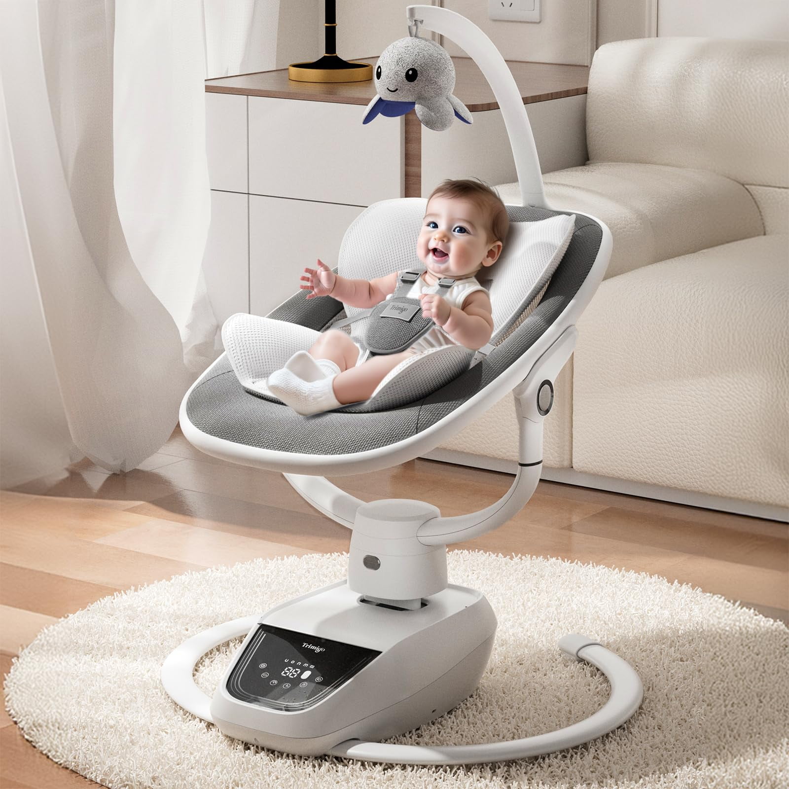 Trimigo Baby Swings for Infants to Toddler, 180° Adjustable 3D Electric ...