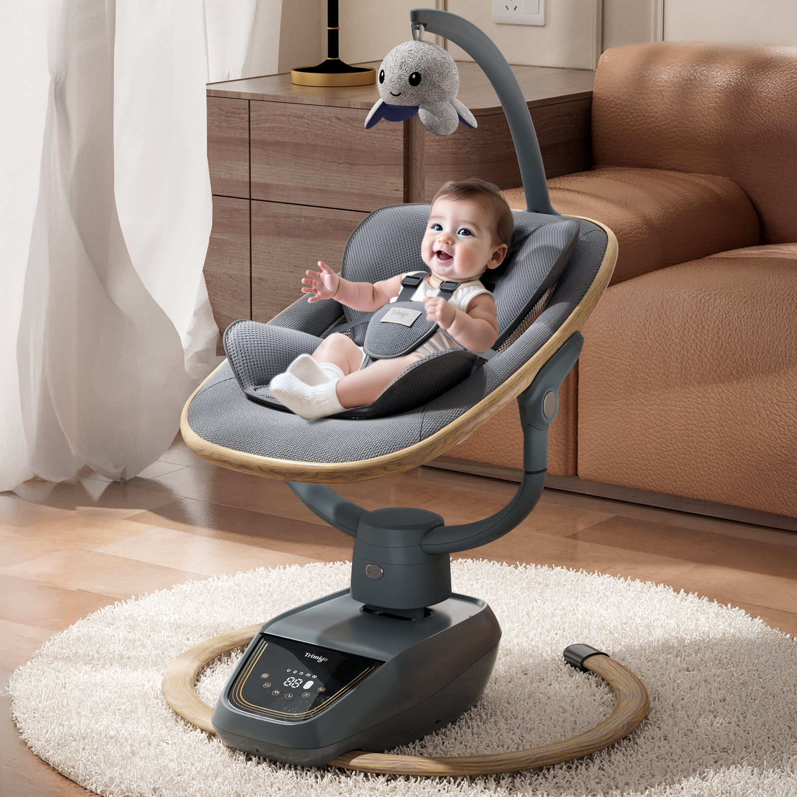 Trimigo Baby Swings for Infants to Toddler, 180° Adjustable 3D Electric ...