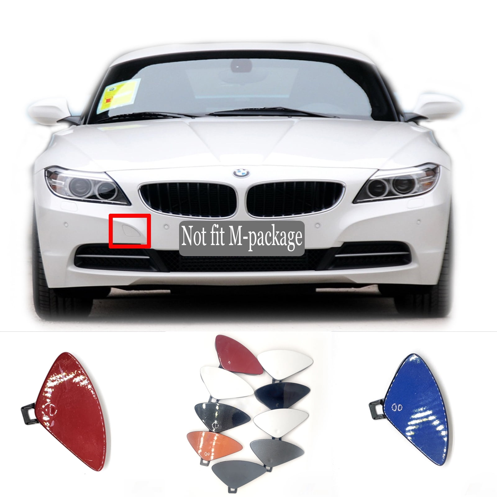 Trimla Front Tow Cover for 09-18 BMW Z4 E89 Roadster 20i 23i 28i 30i 35is 2009 2010 2011 2012 ...