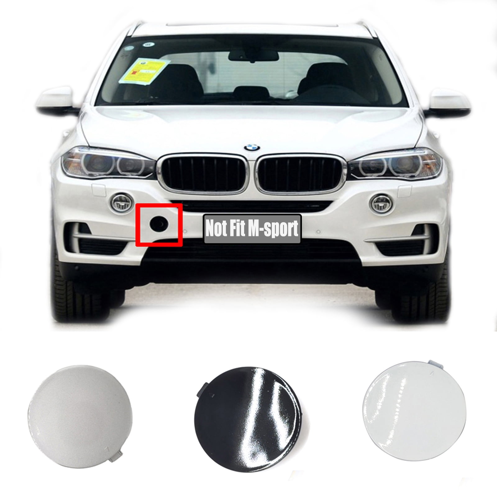 Trimla Front Tow Cover for 14-18 BMW X5 F15 Fit 25dX 28iX 30dX 35iX ...