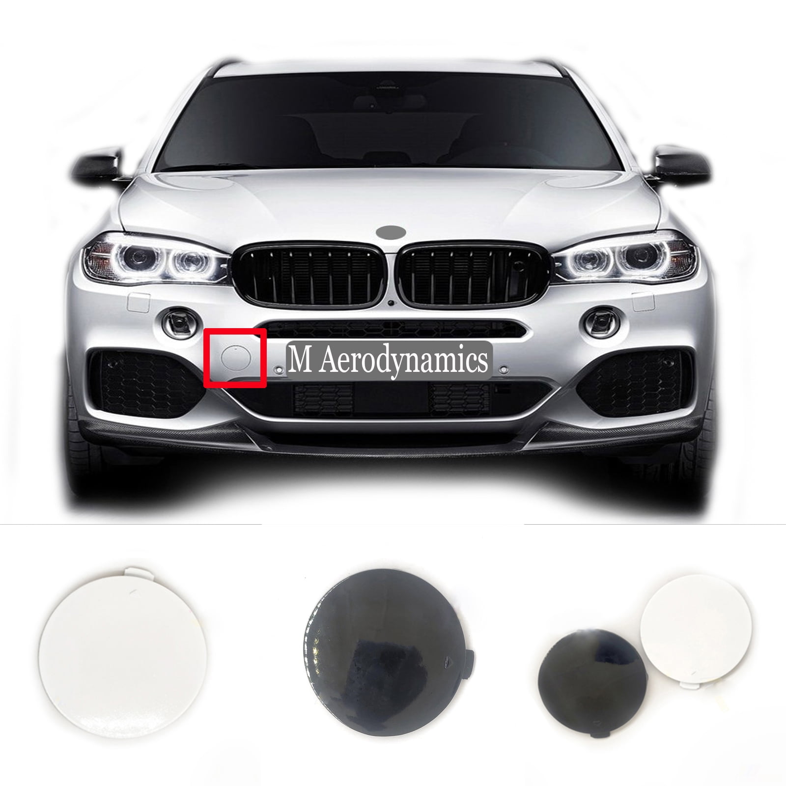 Trimla Front Tow Cover for 14-18 BMW X5 F15 M-Sport Fit 25dX 28iX 30dX 35iX 40dX 40e 50i xDrive ...