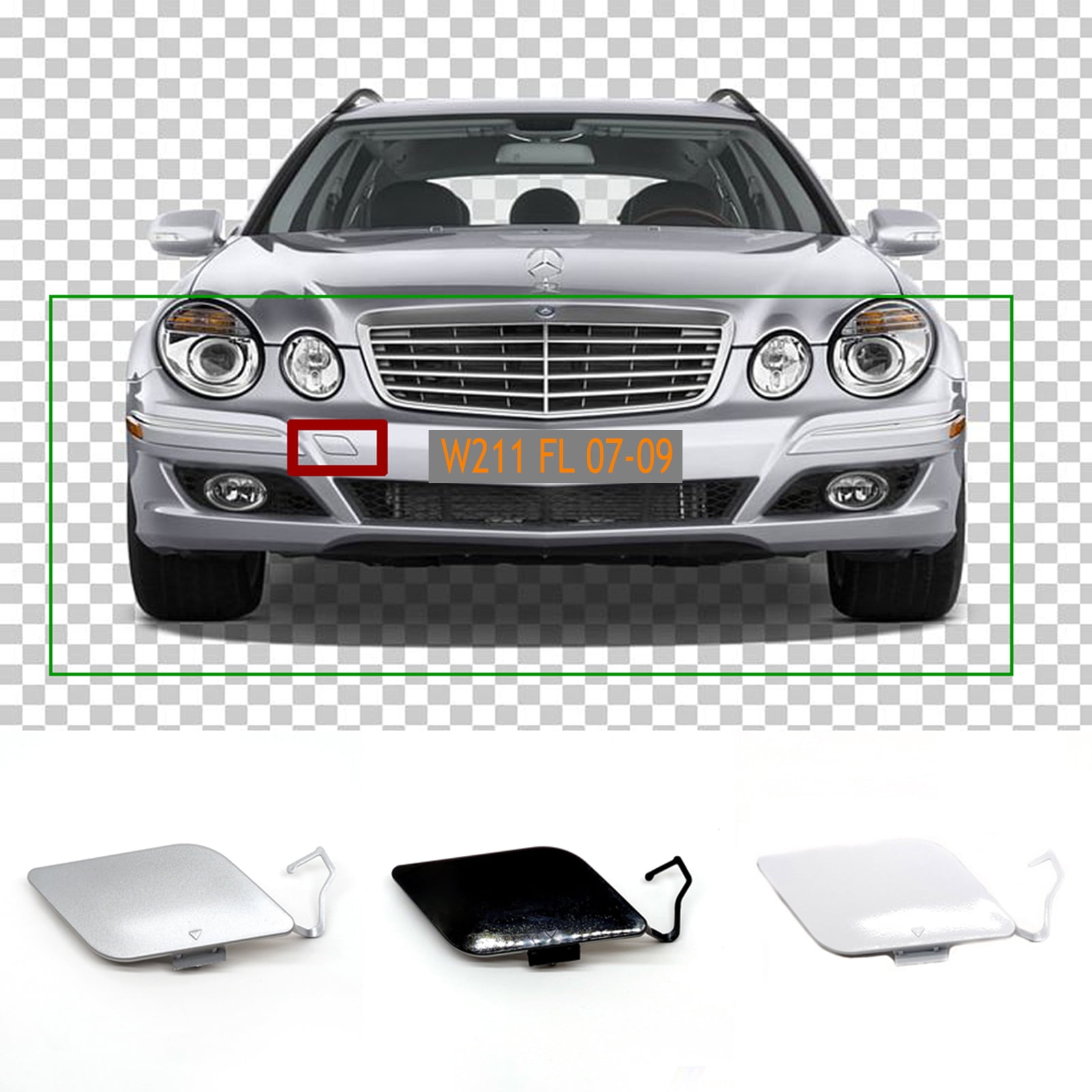 Trimla Front Tow Cover Fit 06-09 Mercedes-Benz E-class W211 Facelift ...