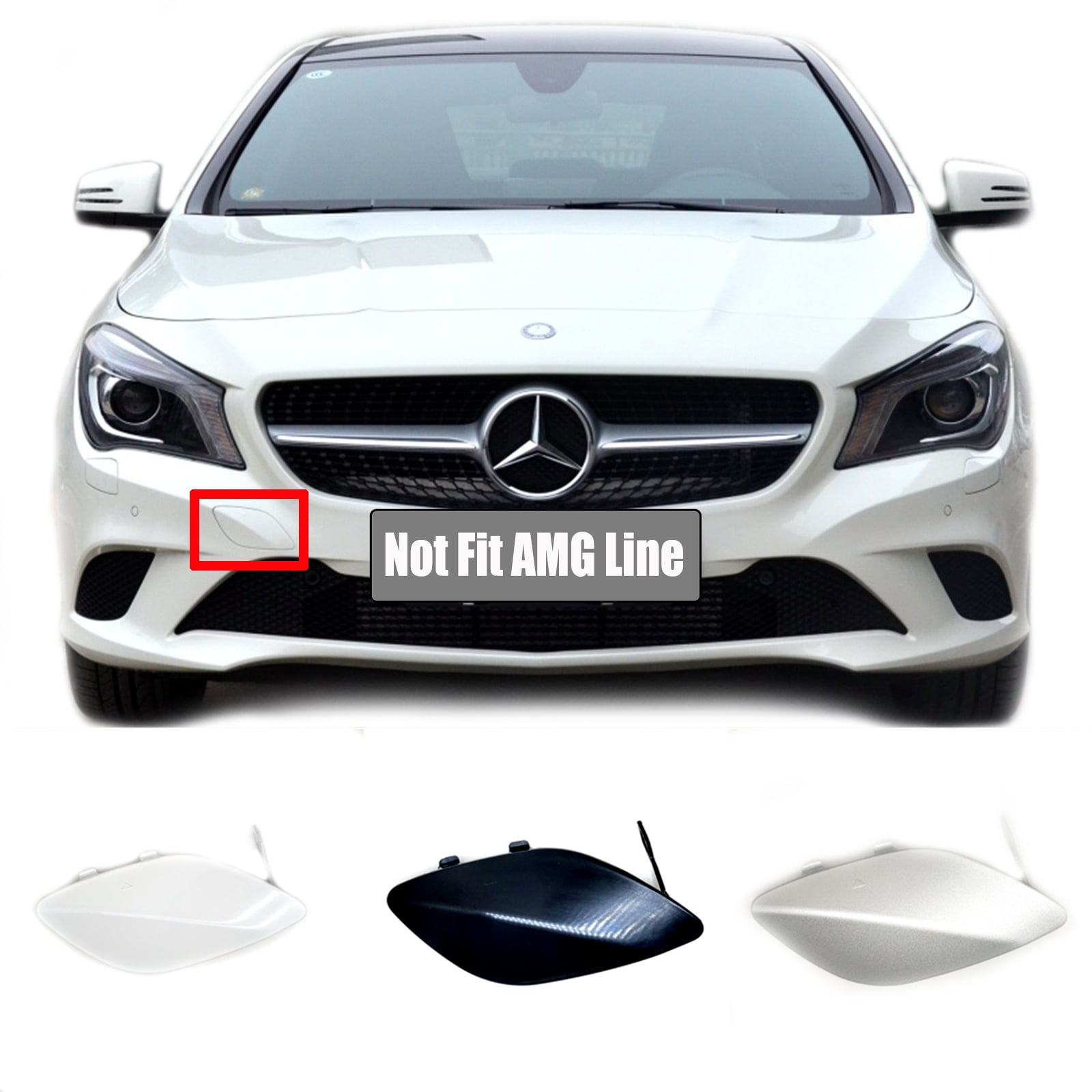 Trimla Front Tow Cover Fit 12-15 Mercedes-Benz CLA-Class Coupe W117 for ...