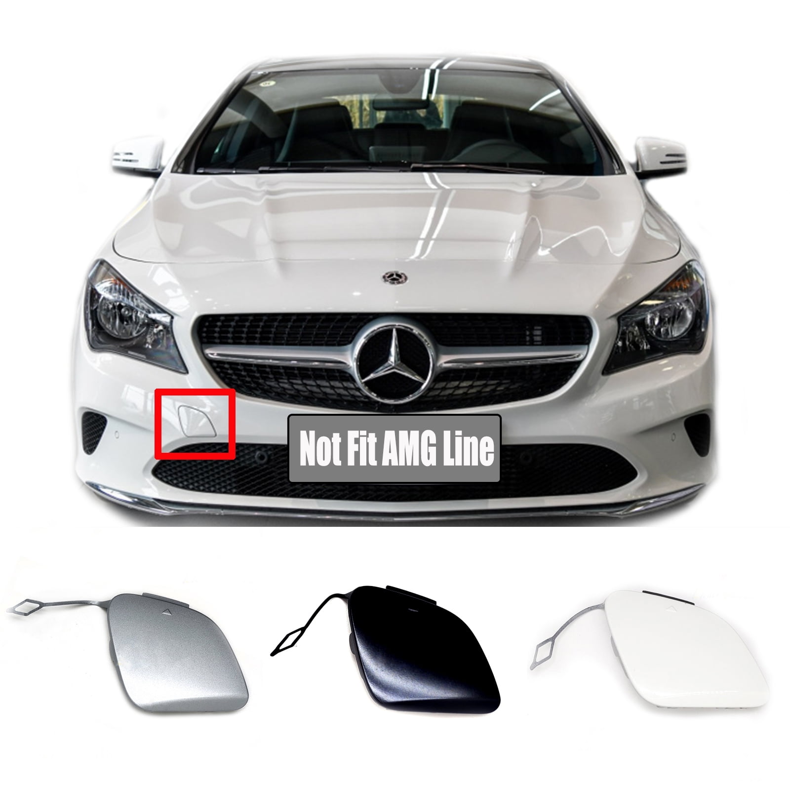 Trimla Front Tow Cover Fit 16 19 Mercedes Benz CLA Coupe W117 Facelift for CLA180 CLA200 CLA220 CLA250 2016 2017 2018 2019 bumper Hook Eye Cap