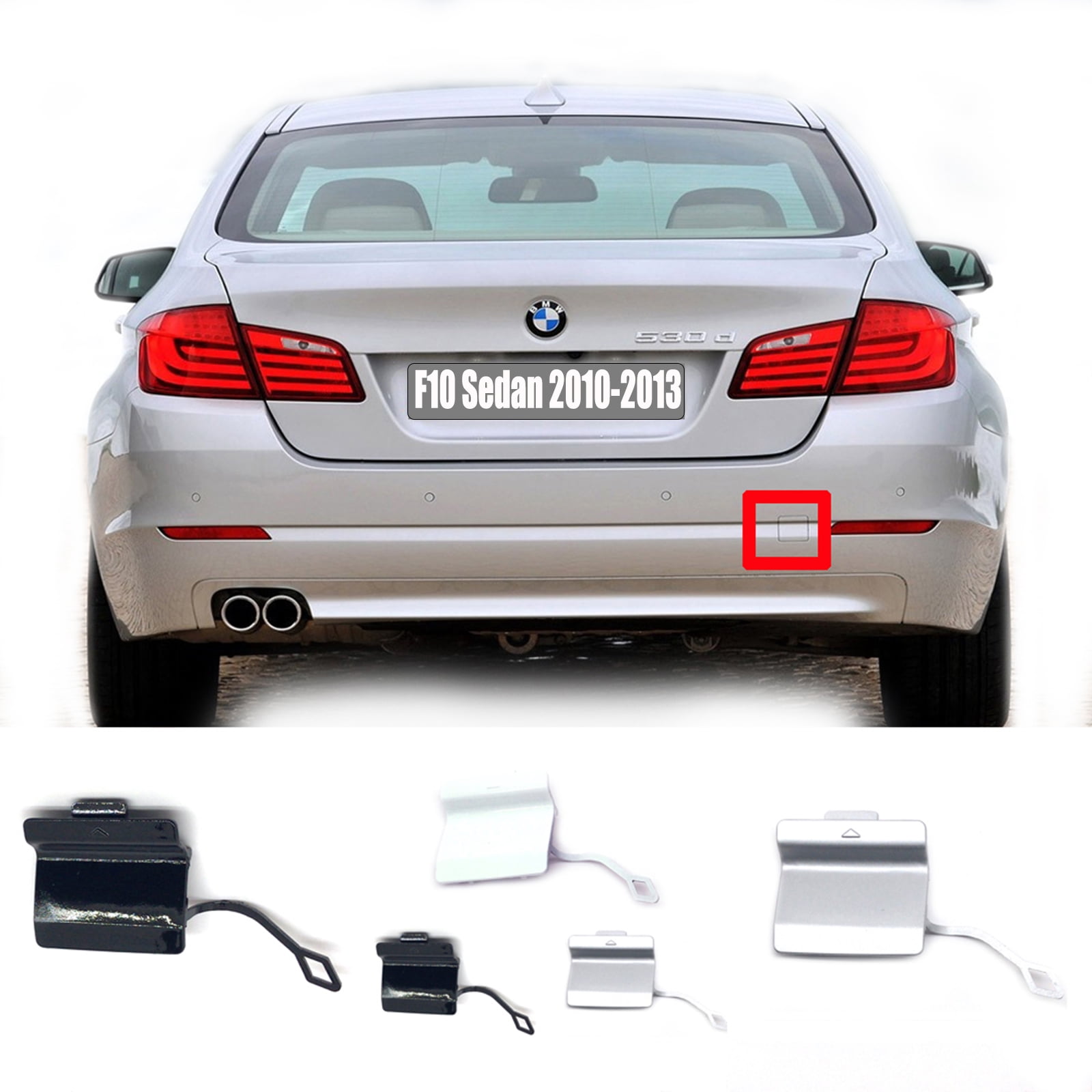 Trimla Rear Tow Cover for 10-13 BMW 5 series F10 Sedan Fit 520d 523i ...