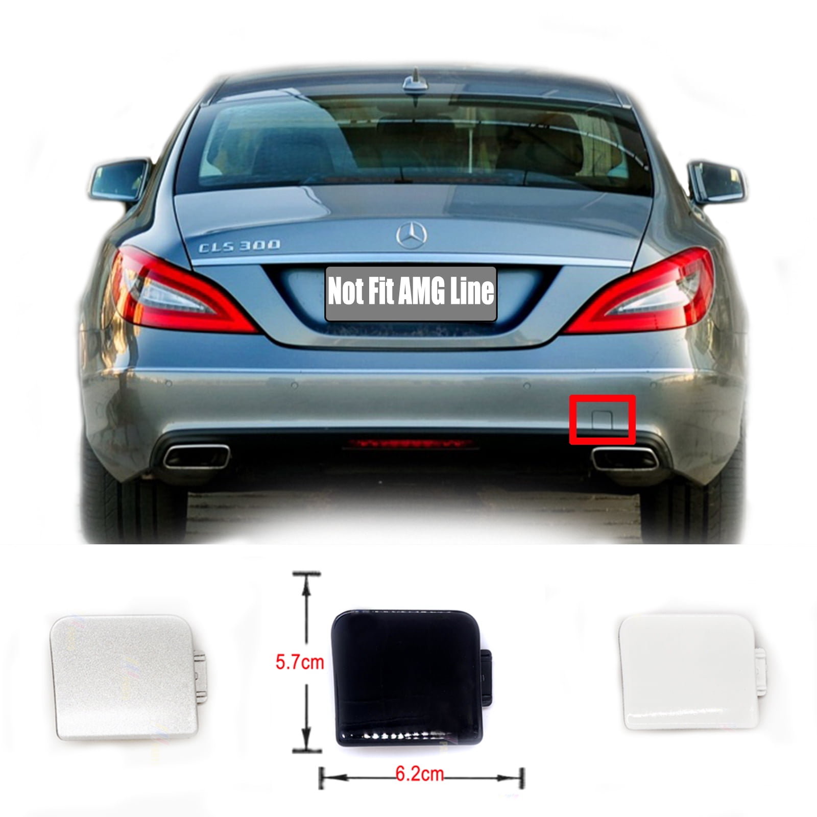 Trimla Rear Tow Cover for 11-17 Mercedes Benz CLS W218 Coupe C218 Fit ...