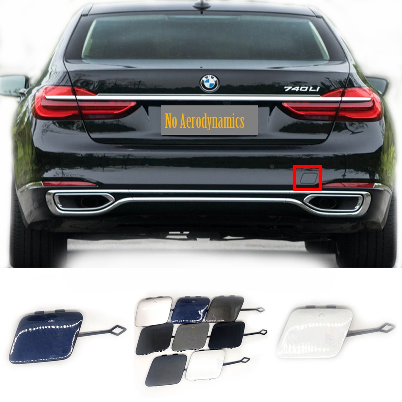Trimla Rear Tow Cover for 15-18 BMW 7 series G11 G12 Fit 730i 730d 740i 740d 750i 750d 760i ...