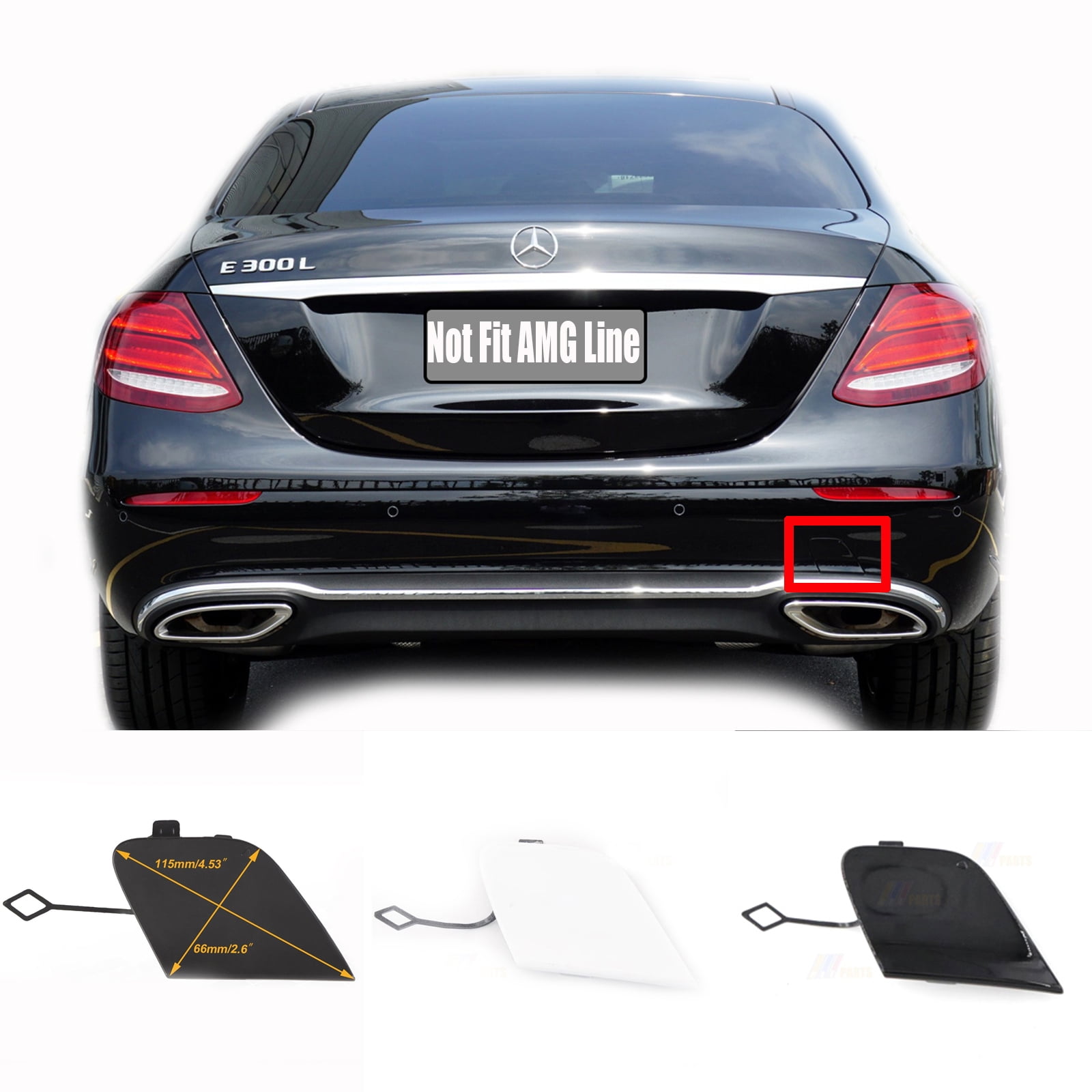 Trimla Rear Tow Cover Fit 17-20 Mercede Benz E W213 for E200 E220 E250 E300 E350 E400 E500 E550 ...