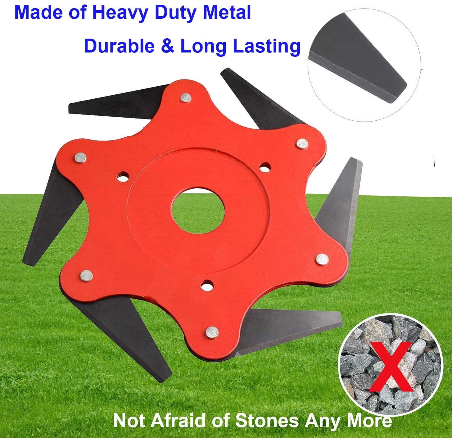 Trimmer Head Cutter 6 Steel Grass Steel Blades Razors 65Mn Trimmer Head ...