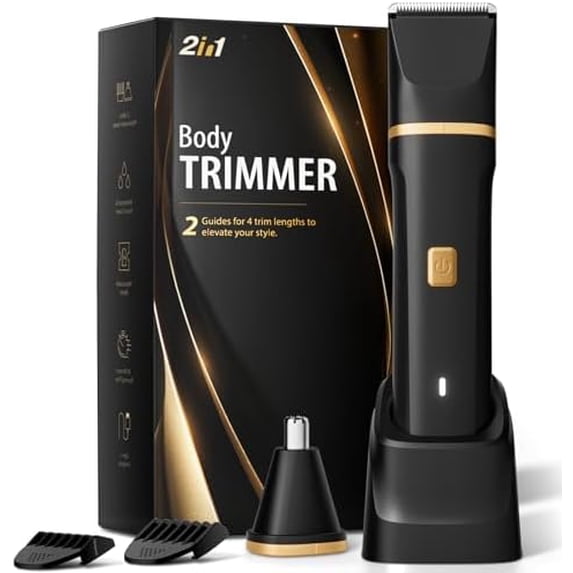 Trimmer for Men, IPX7 Groin and Pubic Hair , 2 in 1 Dual Kit for Beard ...