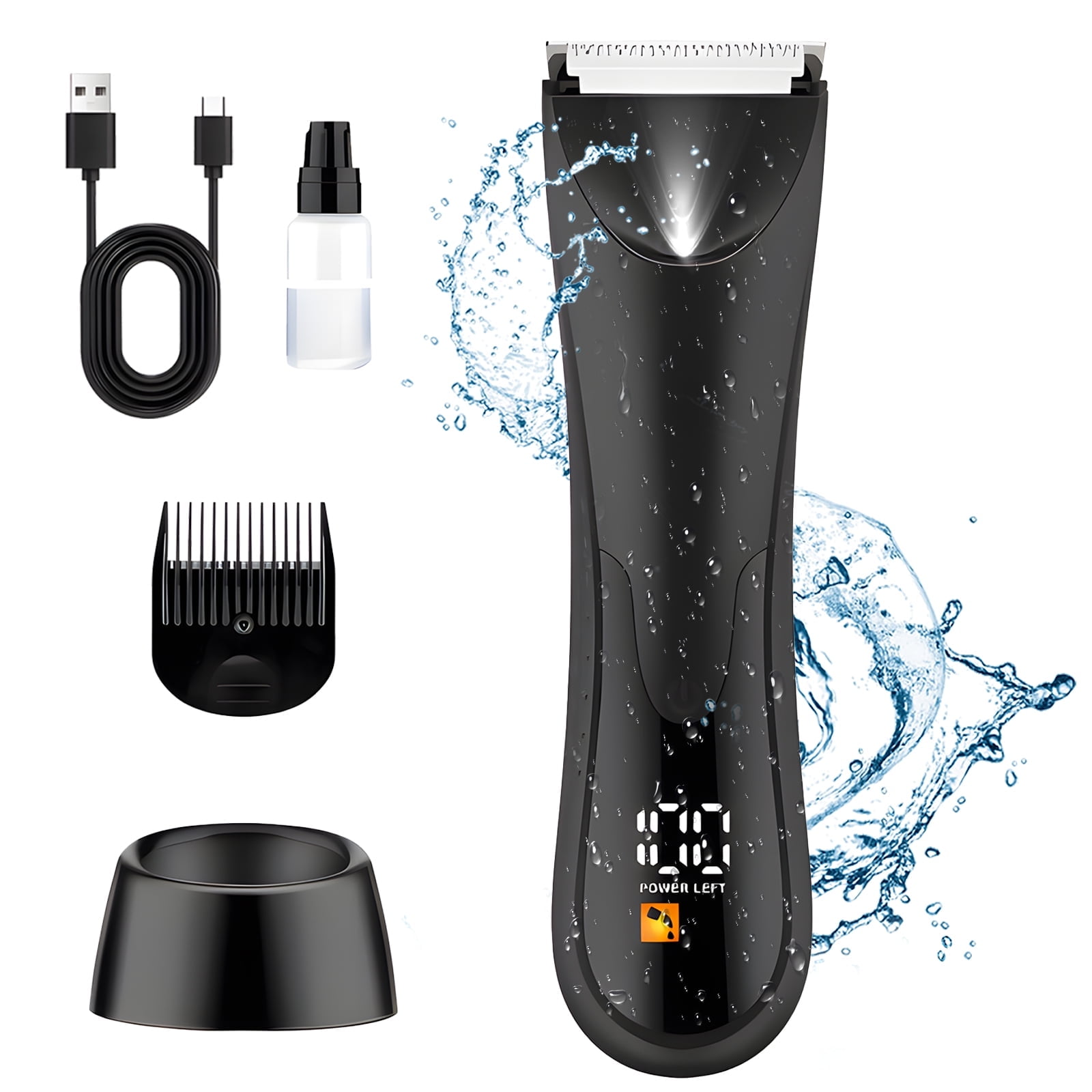 Body Hair Trimmer,Waterproof Ball Shaver w/Light, Body Groomer for ...