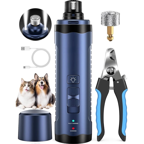 , Trimmers, and Clippers Kit with 2 LED Lights. Super Quiet Electric ...