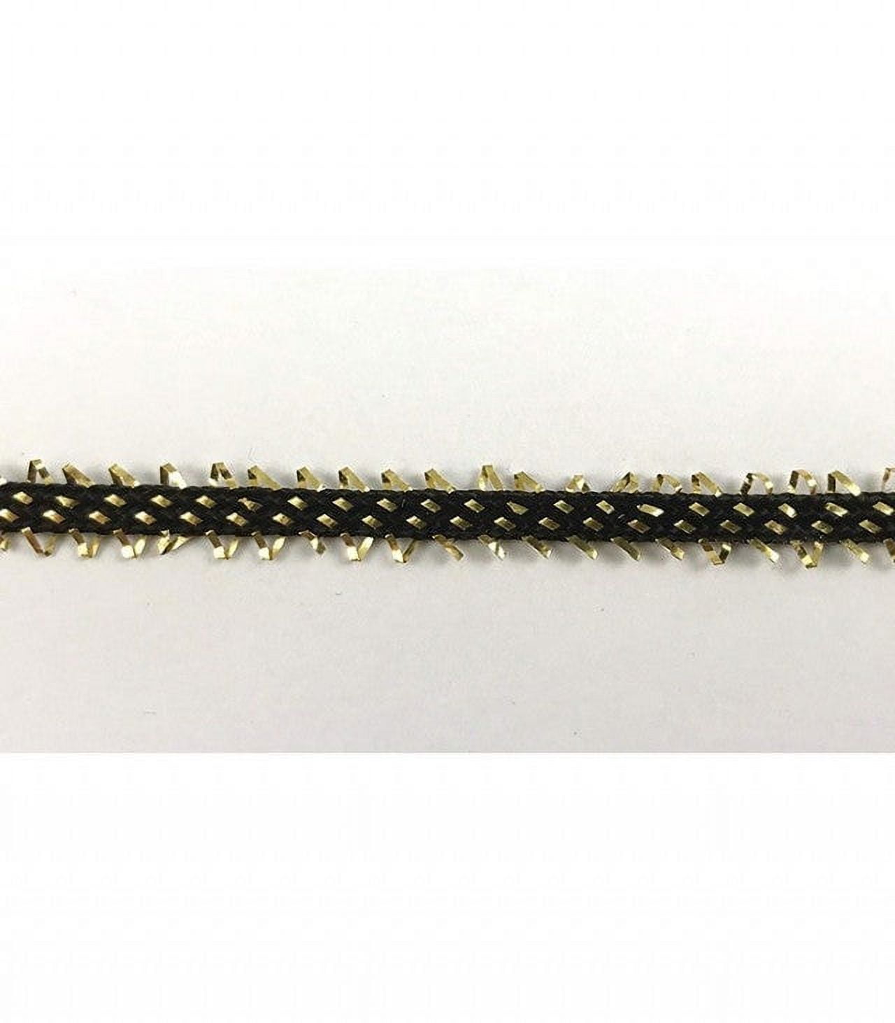Trimplace 1/4" Black/Gold Metallic Pico Edge Braid - Walmart.com