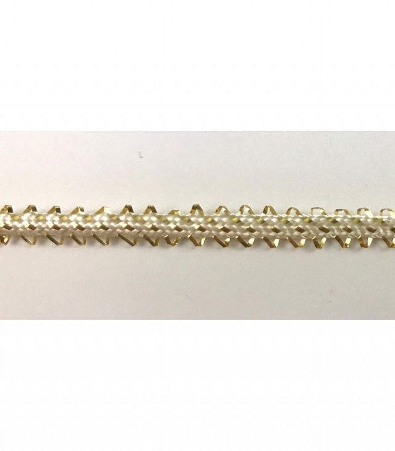 Trimplace 1/4" White/Gold Metallic Pico Edge Braid - Walmart.com