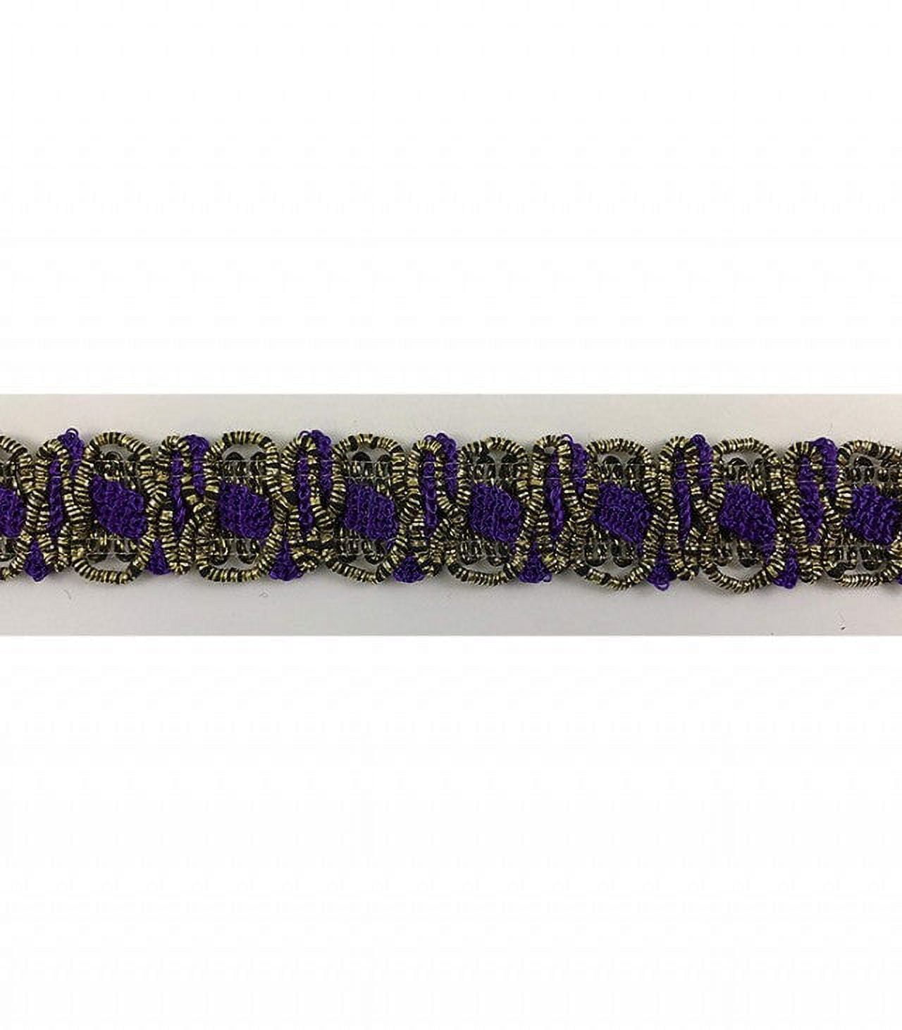 Trimplace 1 inch Circle Gimp Trim Purple/Gold Metallic - Walmart.com