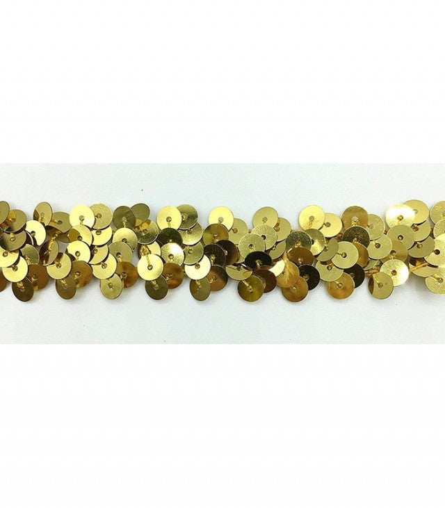 Trimplace 3/4" 2 Row Gold Zig Zag Stretch Sequin - Walmart.com