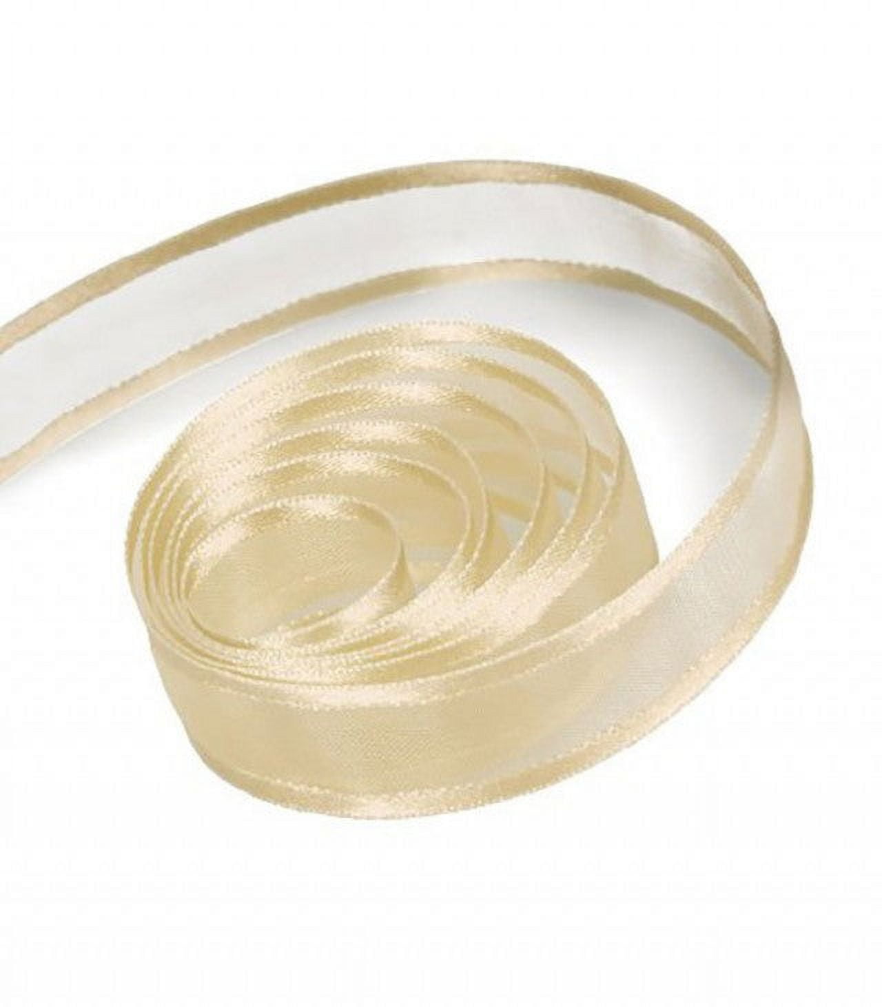 Trimplace 5/8" (Ivory) Satin Edged Organdy Chiffon Ribbon - Walmart.com