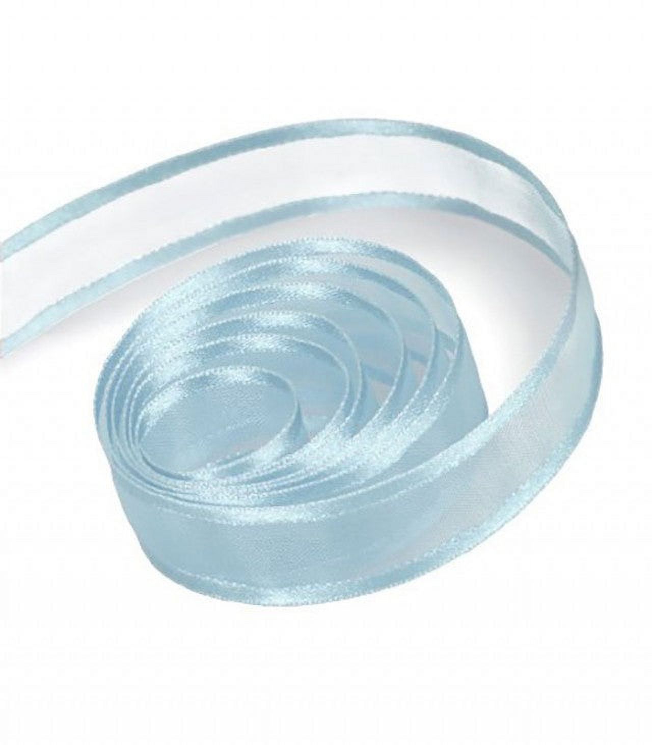 Trimplace 5/8" (Lt. Blue) Satin Edged Organdy Chiffon Ribbon - Walmart.com