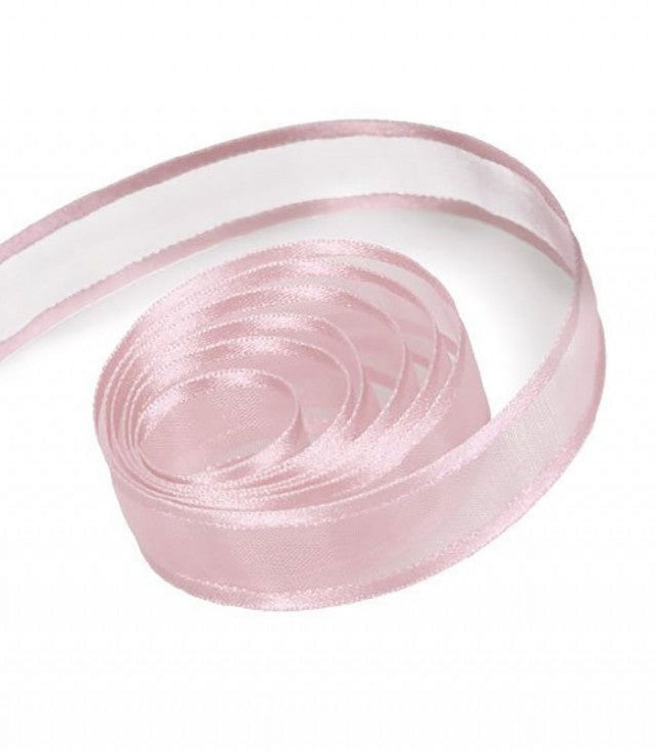Trimplace 5/8" (Lt. Pink) Satin Edged Organdy Chiffon Ribbon - Walmart.com
