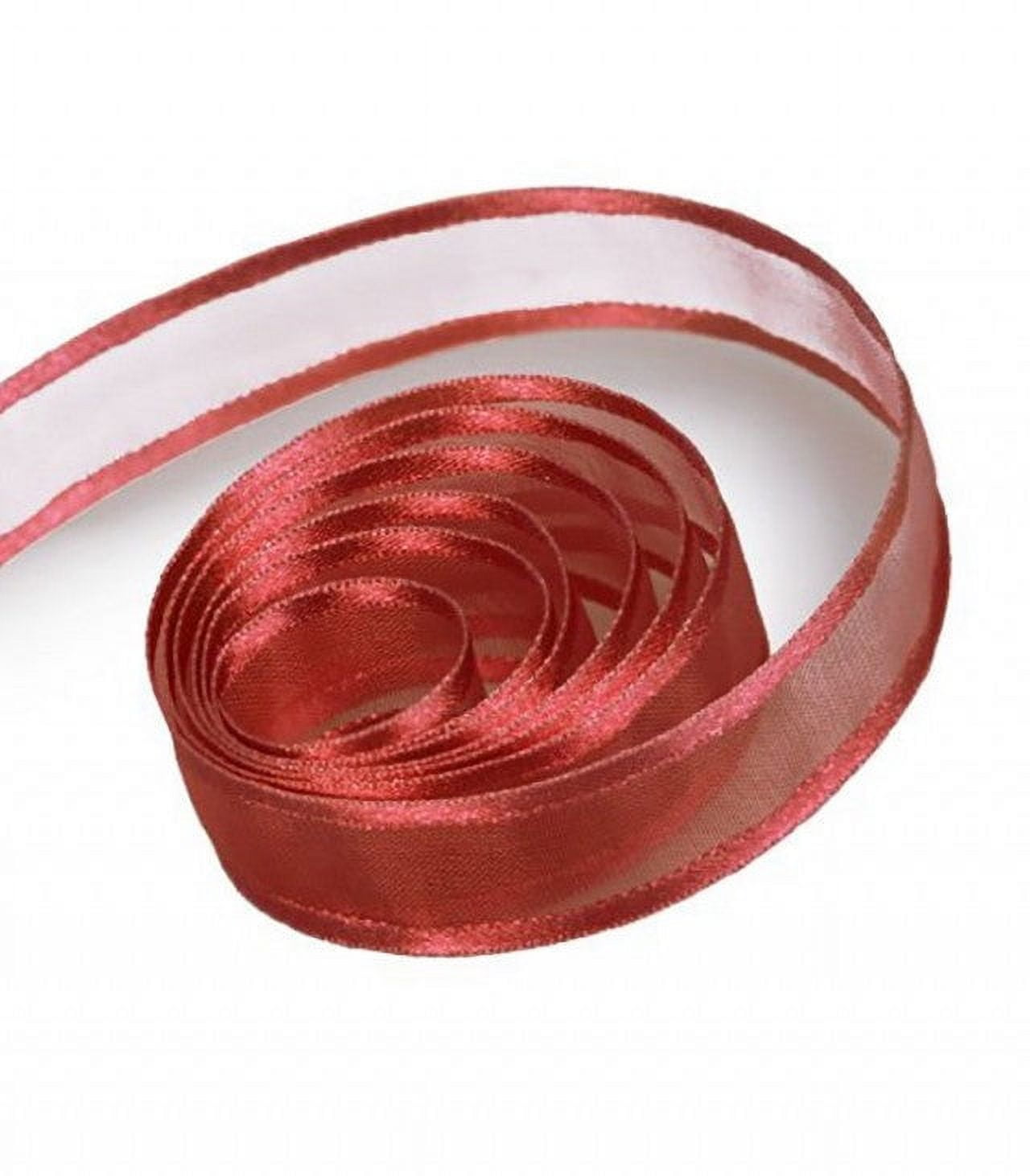 Trimplace 5/8" (Red) Satin Edged Organdy Chiffon Ribbon - Walmart.com