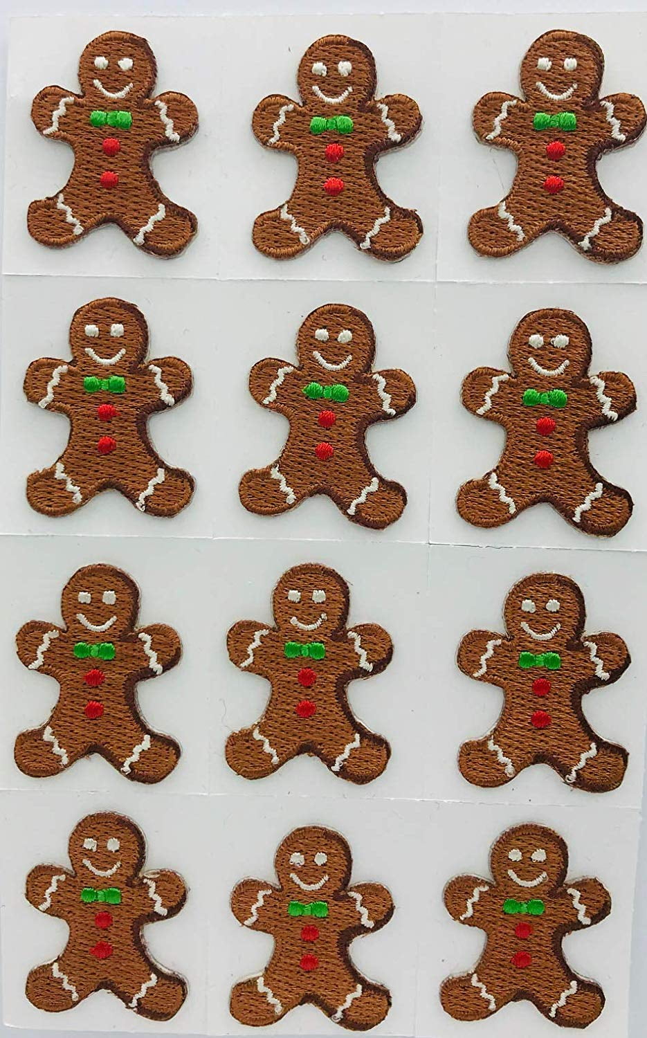 Trimplace Gingerbread Man Press-ON Applique- 1 inch x 1-3/8 inch - 12 ...