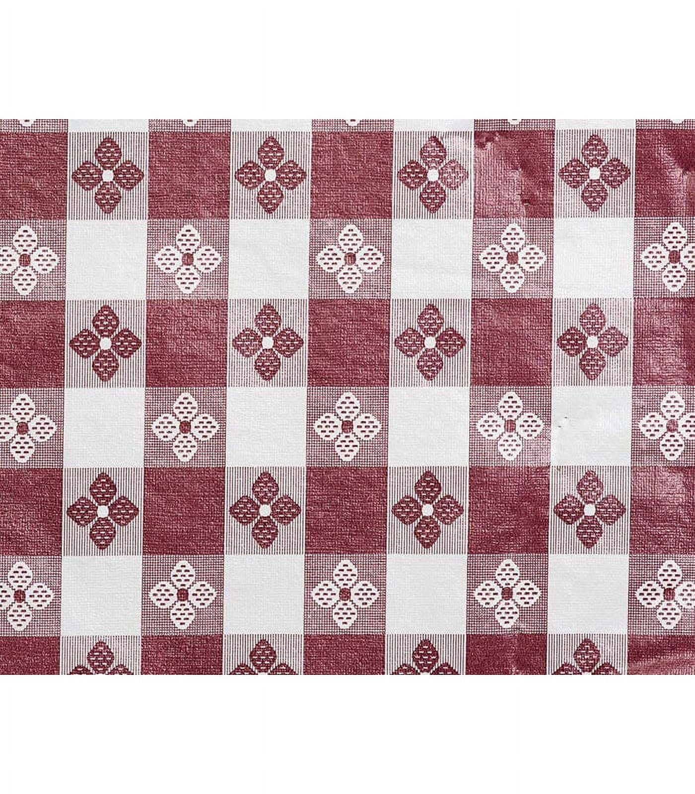 Trimplace (MAROON) 54 Inch Vinyl Tavern Check Fabric With Non Woven ...