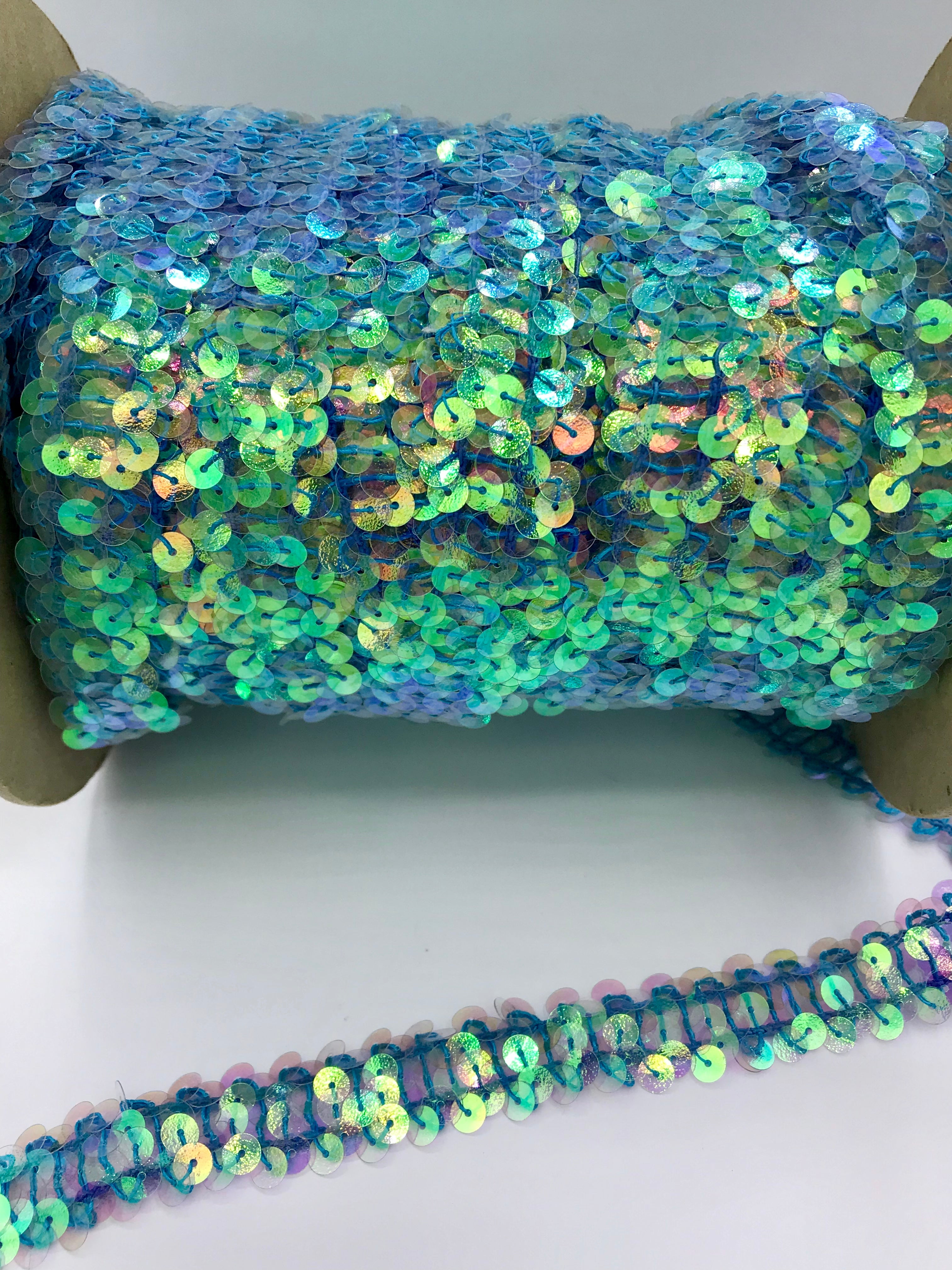Trimplace Nu Cry Blue 3/4" (2 Row) Zig Zag Stretch Sequin - Walmart.com
