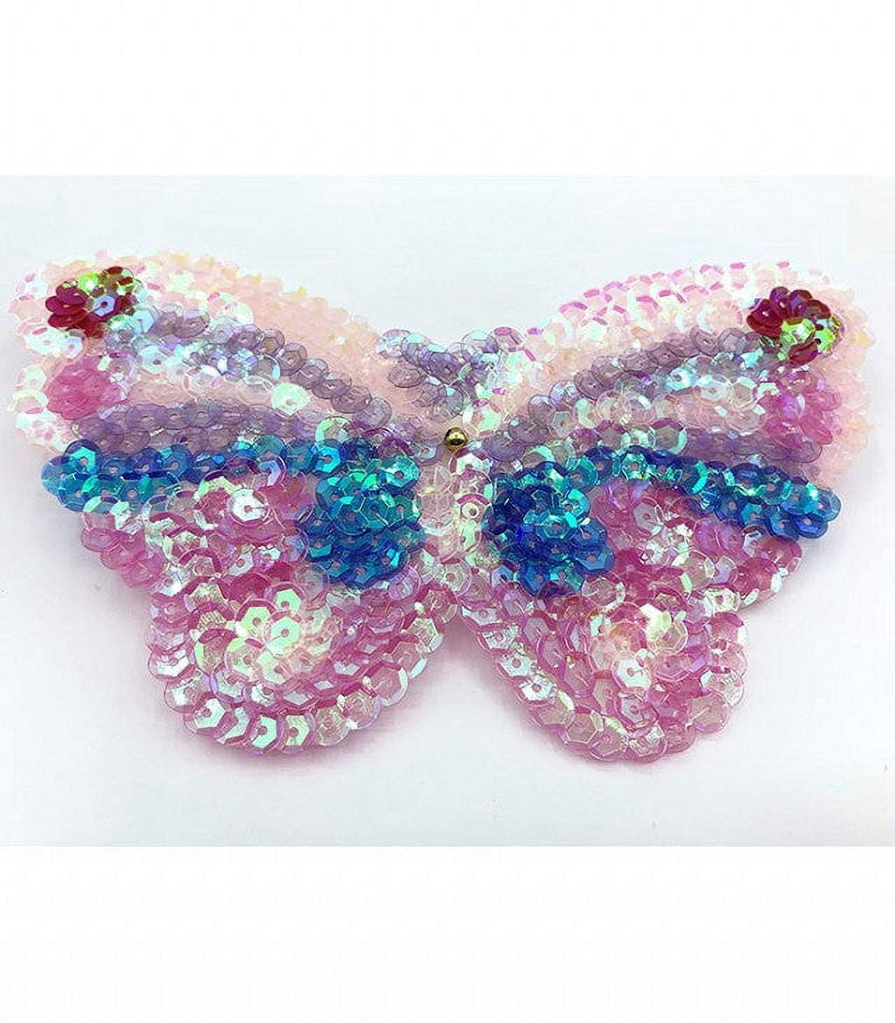 Trimplace Sequin Butterfly Applique 6" wide x 3 1/2" high - Walmart.com