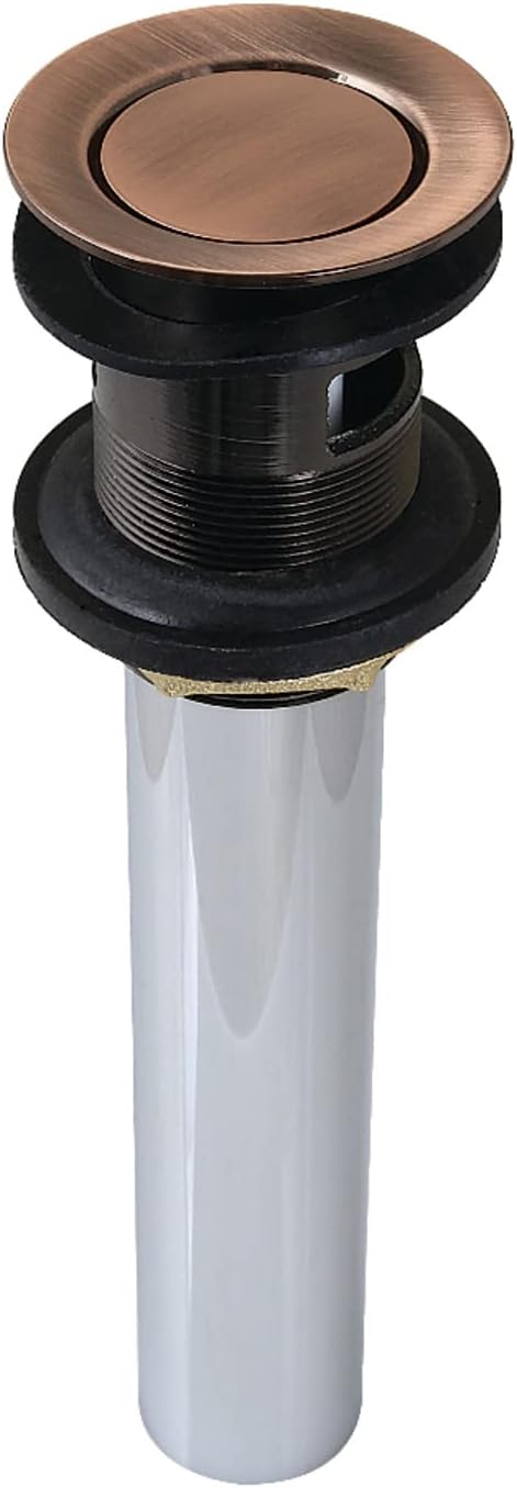 Trimscape Brass Push Pop-Up Drain with Overflow, Antique Copper ...