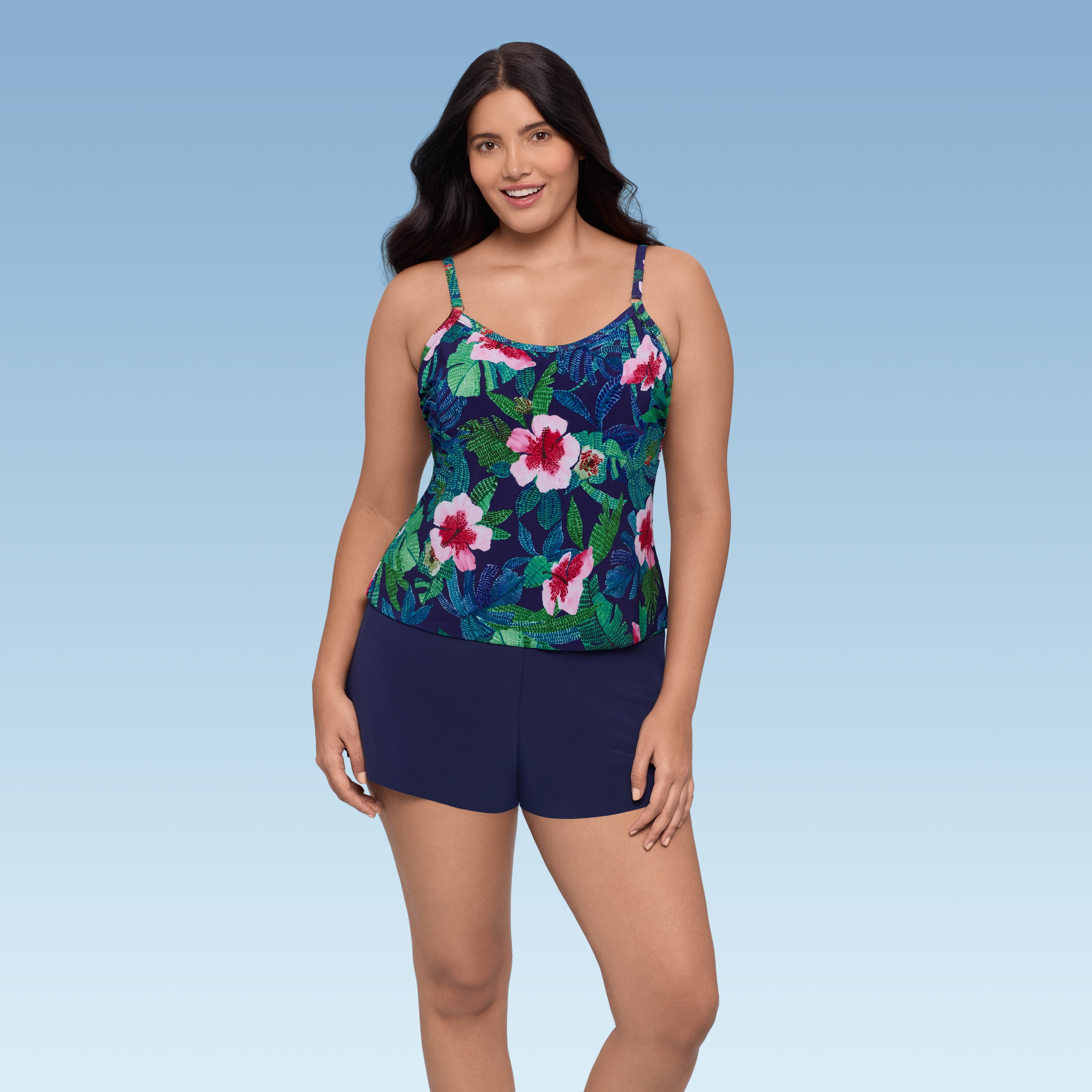 Women's Farrah Tummy Control Swimsuit Romper with Pockets - Walmart.com