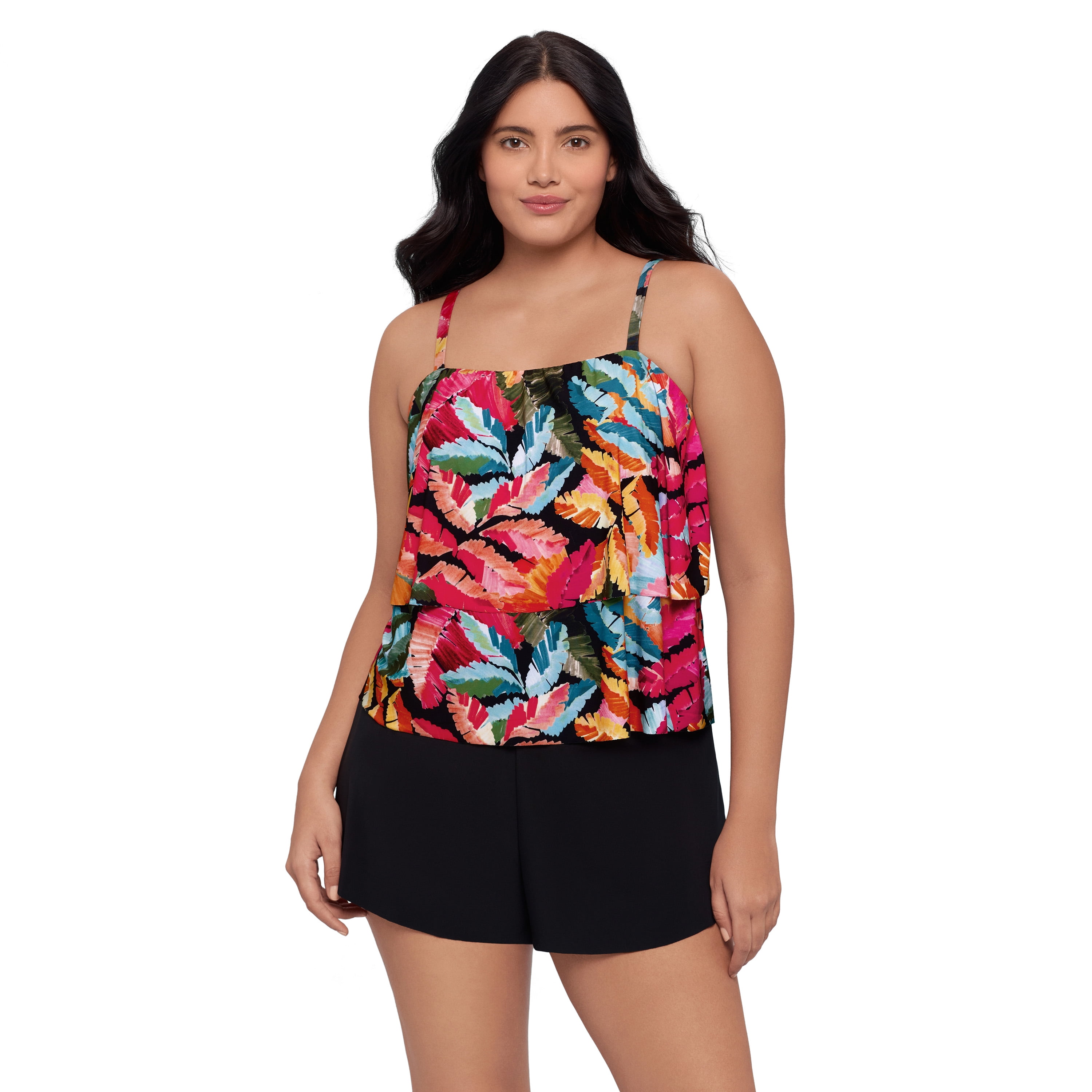 Trimshaper Women's Roxy Swim Romper - Vintage Jungle - Walmart.com