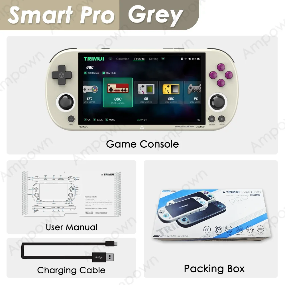 Trimui Smart Pro Handheld Game Console 4.96''IPS Screen Linux System ...