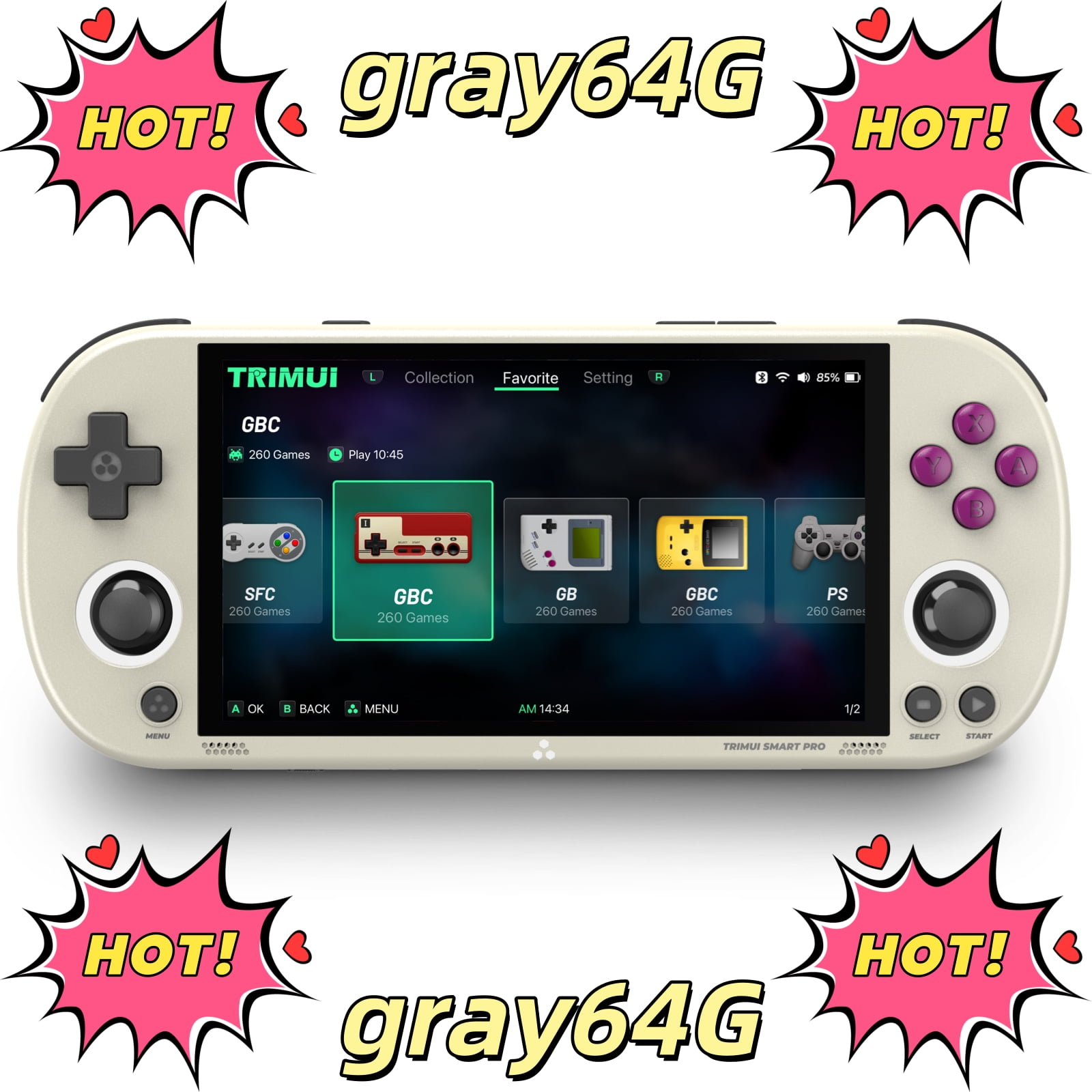 Trimui Smart Pro handheld game console, relive the classics and play unbounded!,gray,64G ...