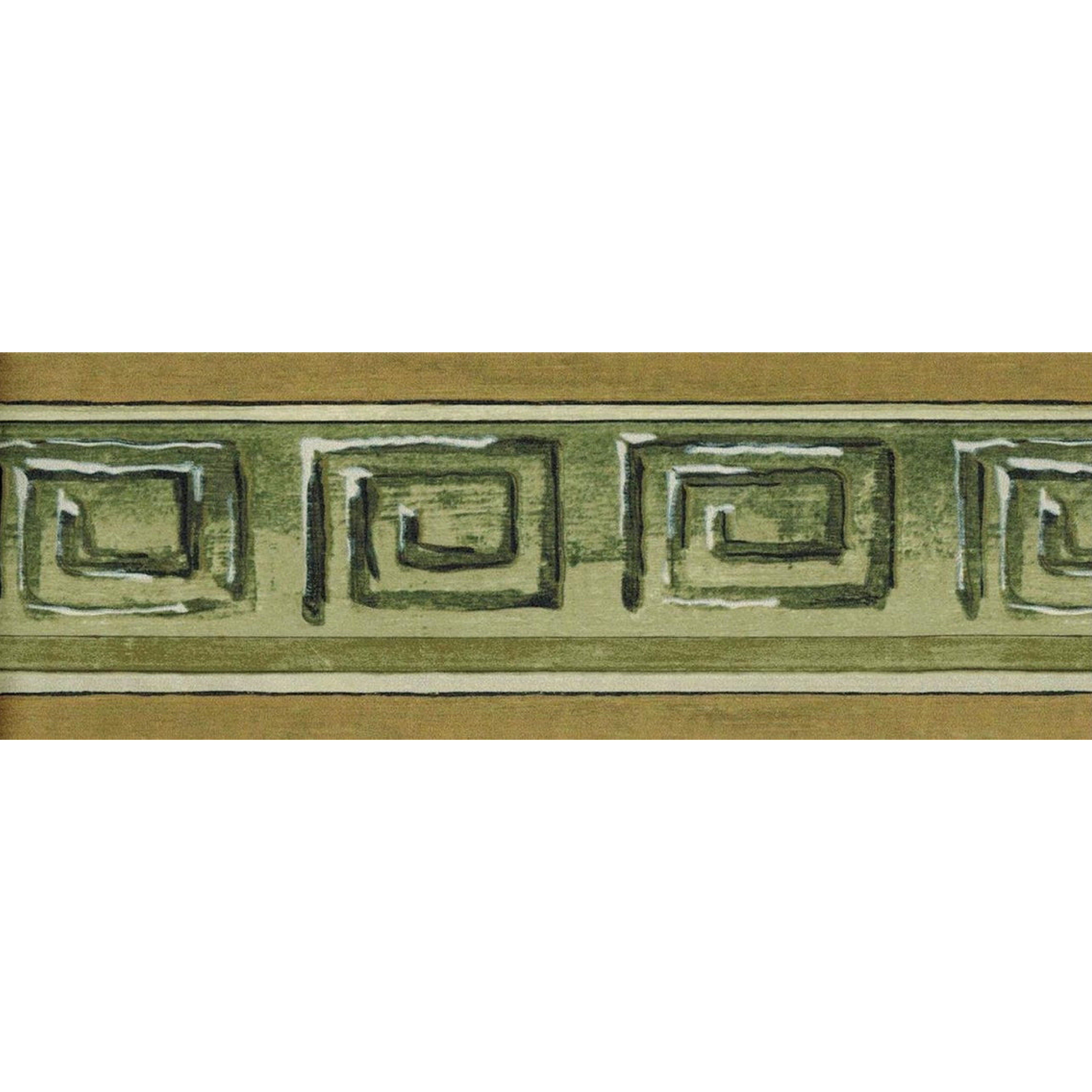 Trimz Architectural Greek Key Wallpaper Border - Green Greek Key with ...