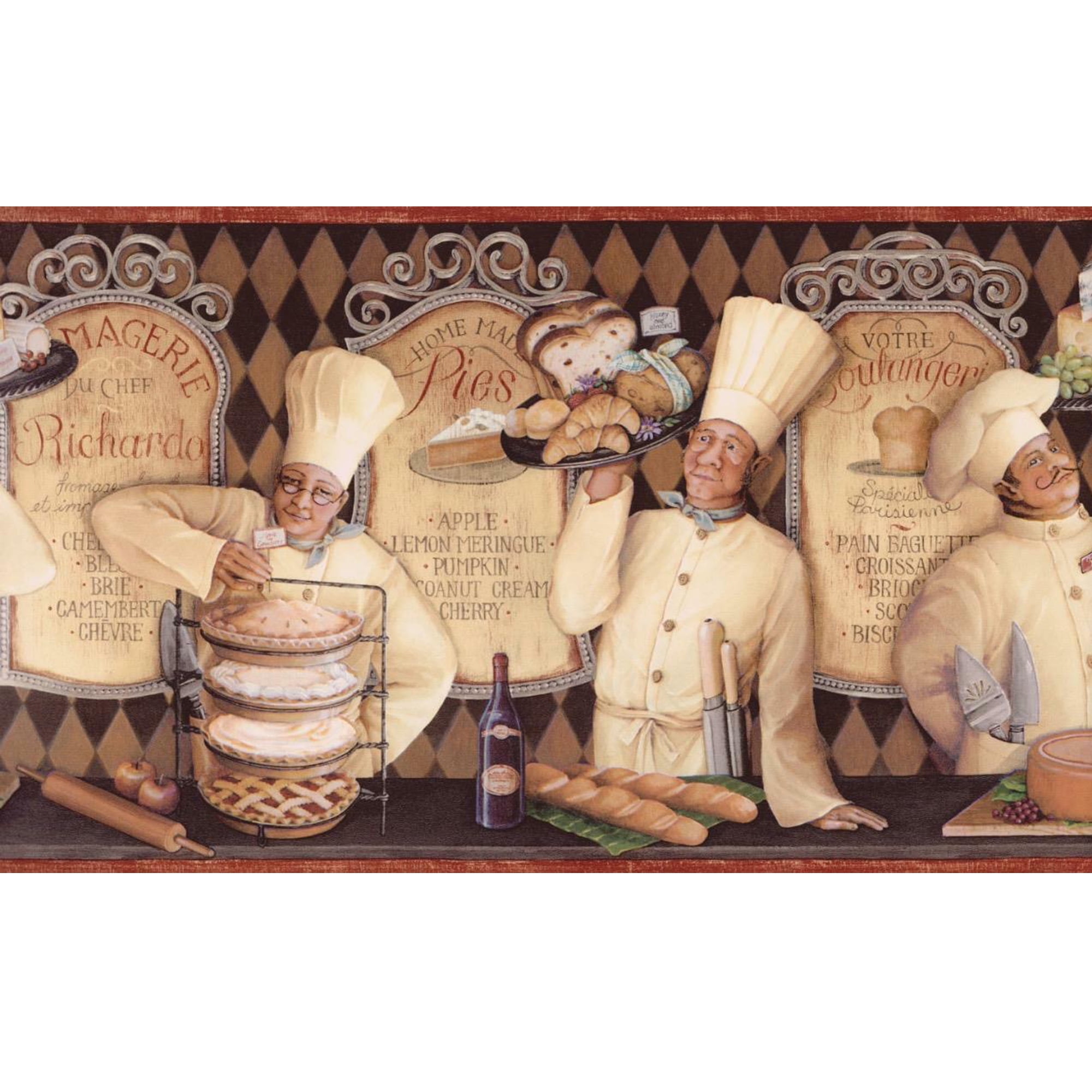 Trimz Cafe Pastry Chef Wallpaper Border - Kitchen and Dinning Room Wall ...