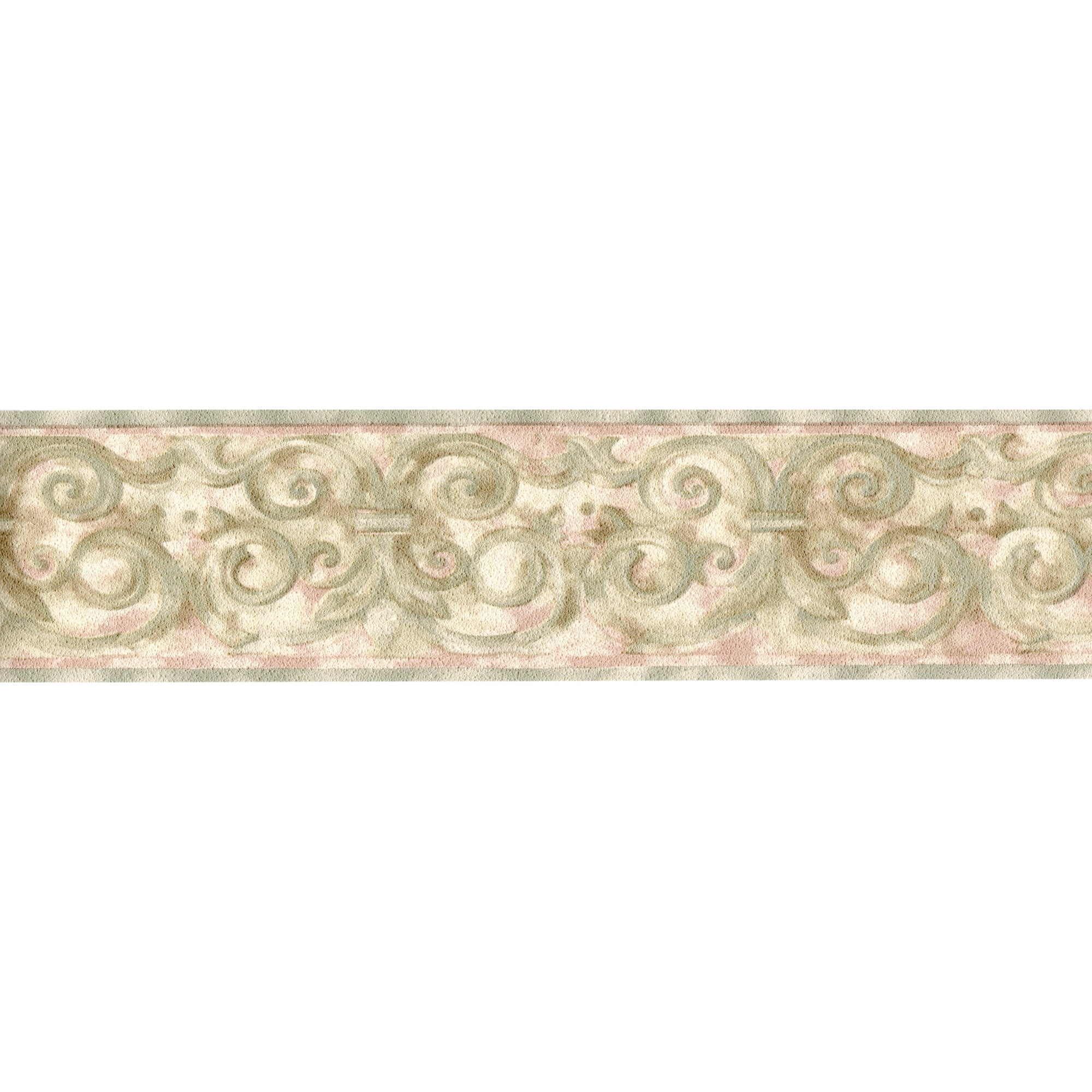 Trimz Fleur de Lis Wallpaper Border - Class Scroll - Green, Beige 15' L ...