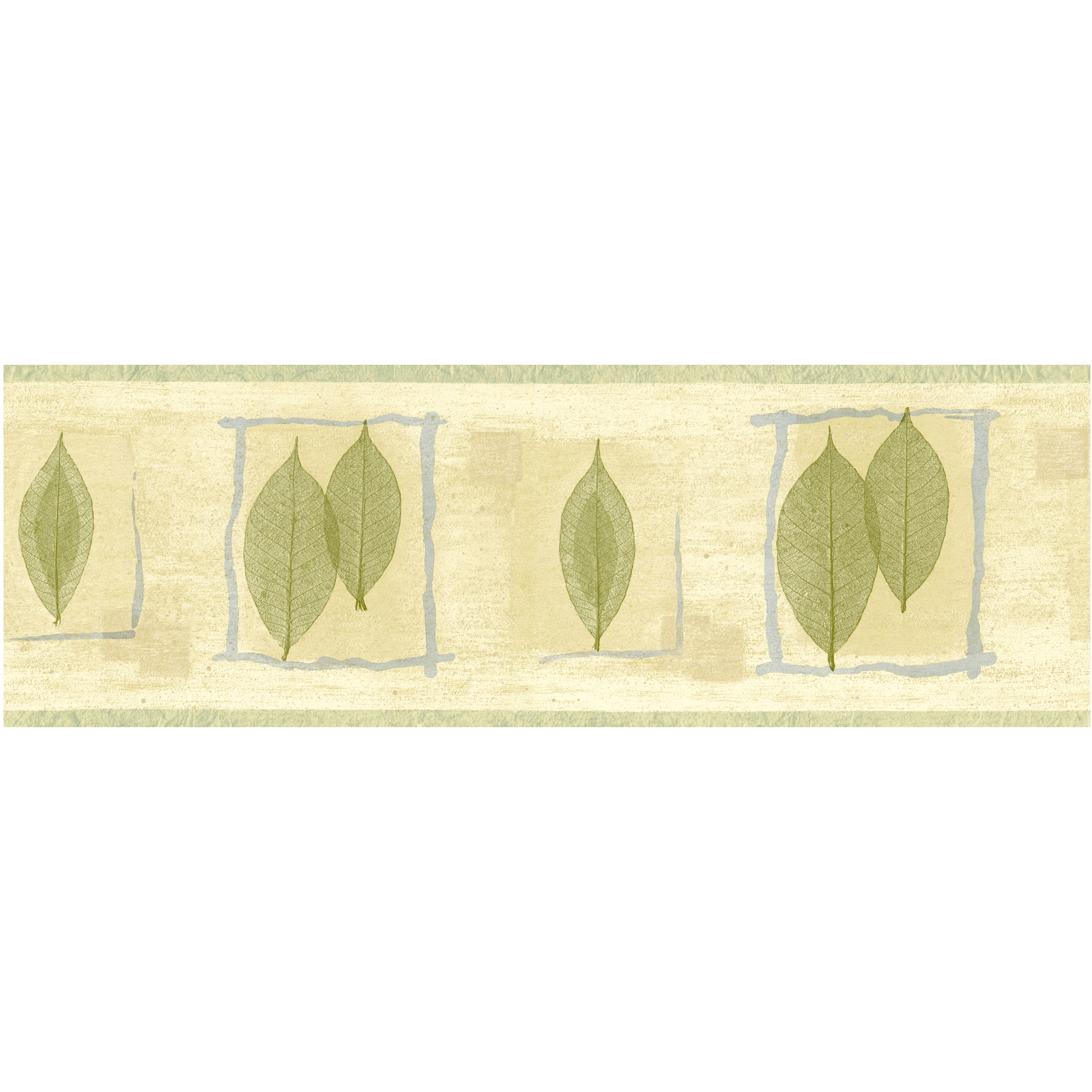 Trimz Pressed Leaves Wallpaper Border - Rustic Leaf Wall Décor - Blue ...