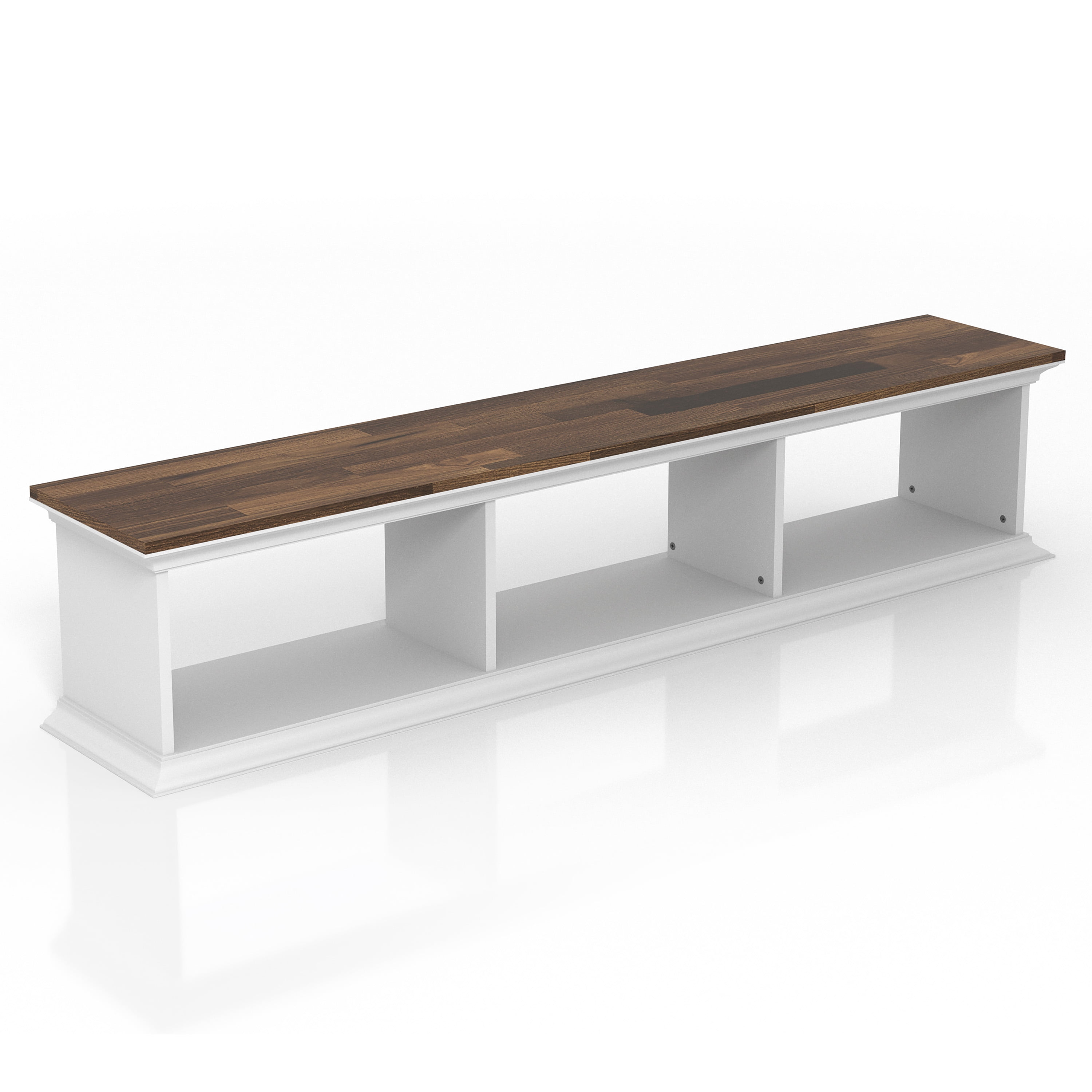 Trina Indoor 3-Shelf Wood Light Hickory Wall-Mounted Floating TV ...