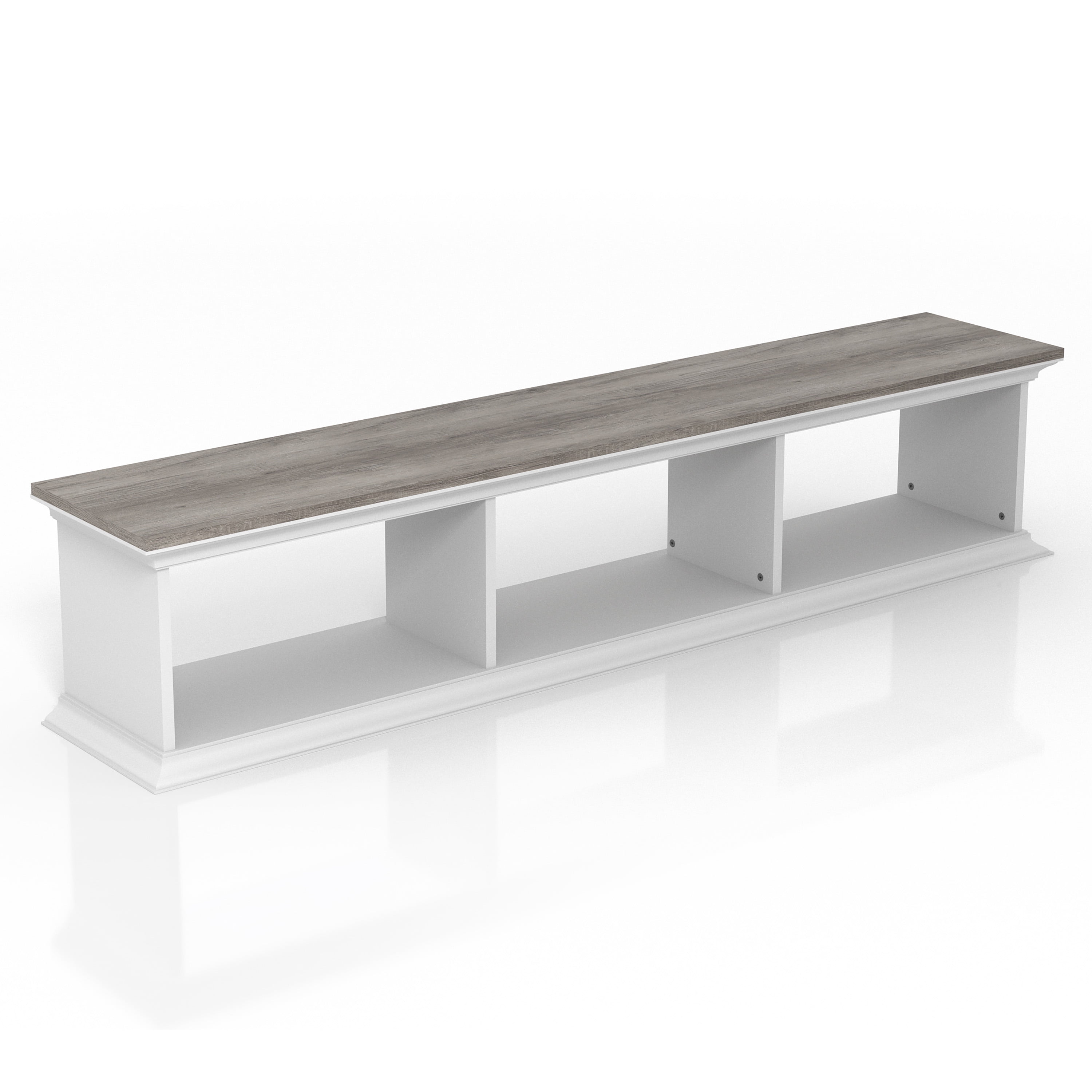 Trina Indoor 3-Shelf Wood Vintage Gray Oak Wall-Mounted Floating TV ...