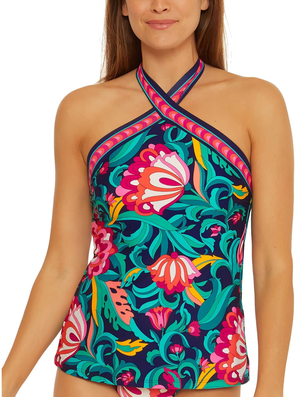 Bleu By Rod Beattie Women's India Printed Halter Tankini Swimwear ...