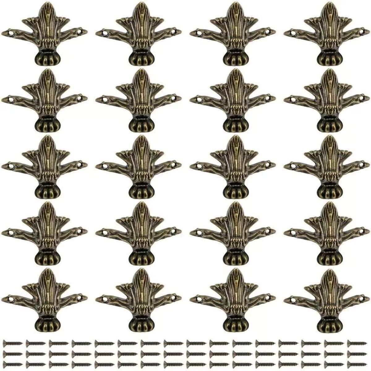 Trinidad 20pcs Antique Brass Box Legs Feet Corner Protector Decorative ...