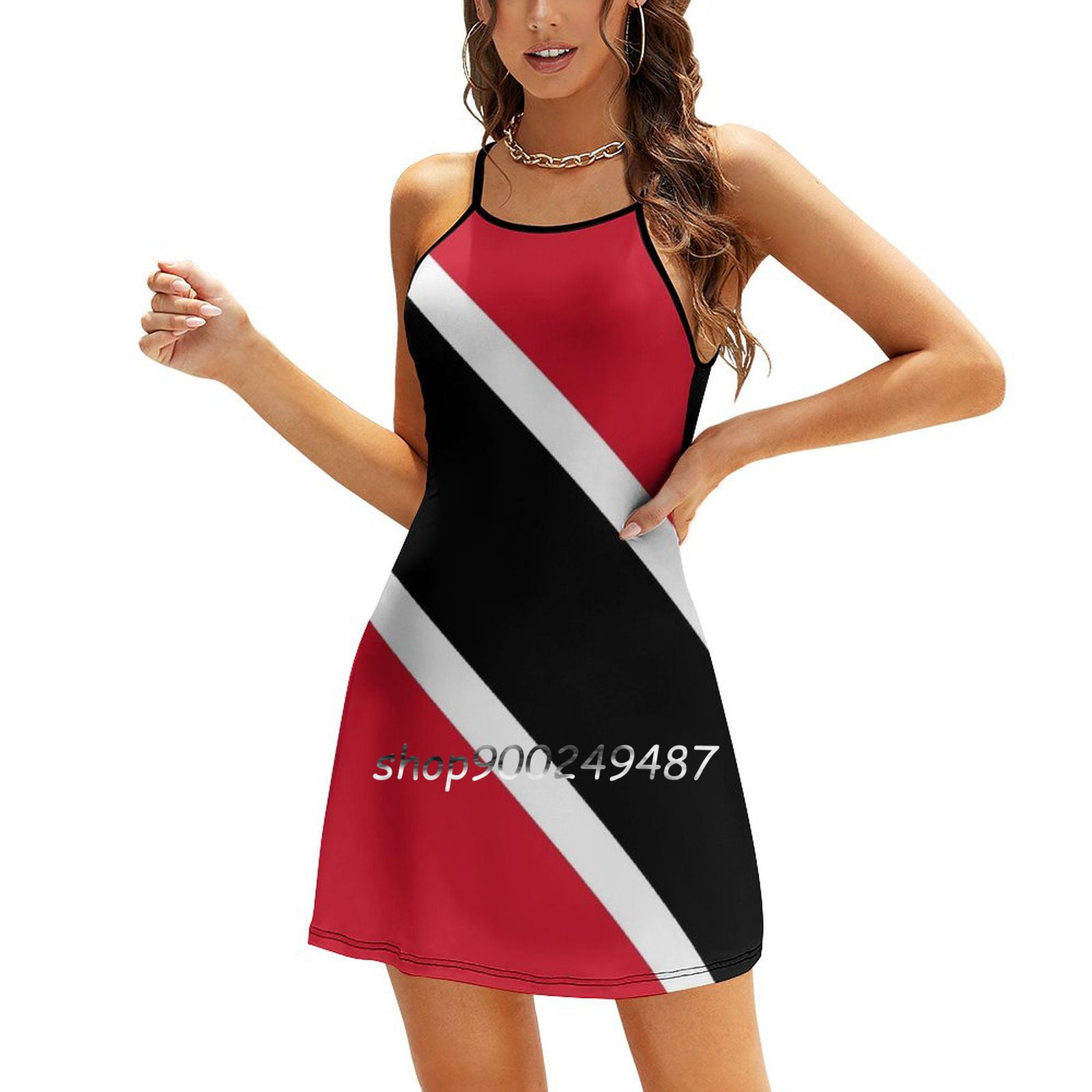 Trinidad And Tobago Flag Square Neck Dress New Plus Size Elegant Women ...
