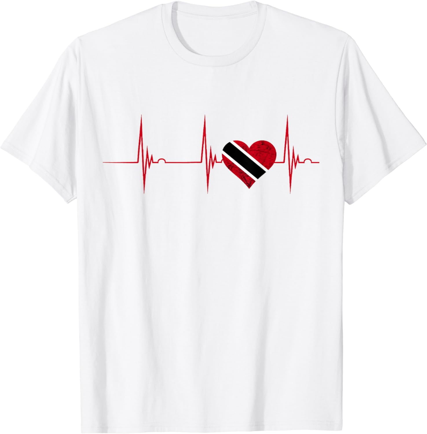 Trinidad And Tobago Heartbeat EKG Pulse Trinidadian Flag T-Shirt ...