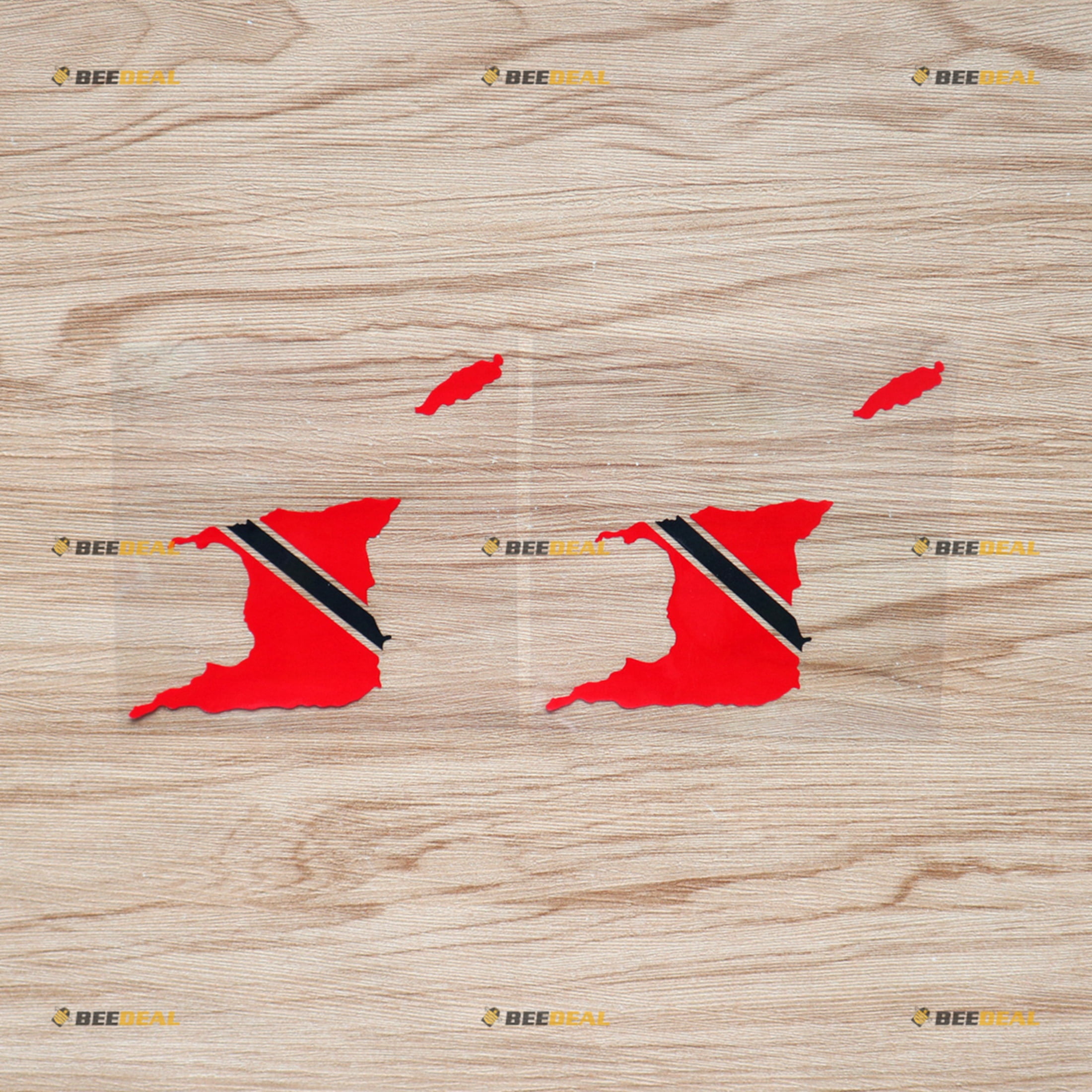 Trinidad And Tobago Map Flag Sticker Decal Vinyl - 2 Pack Black+Red 6 ...