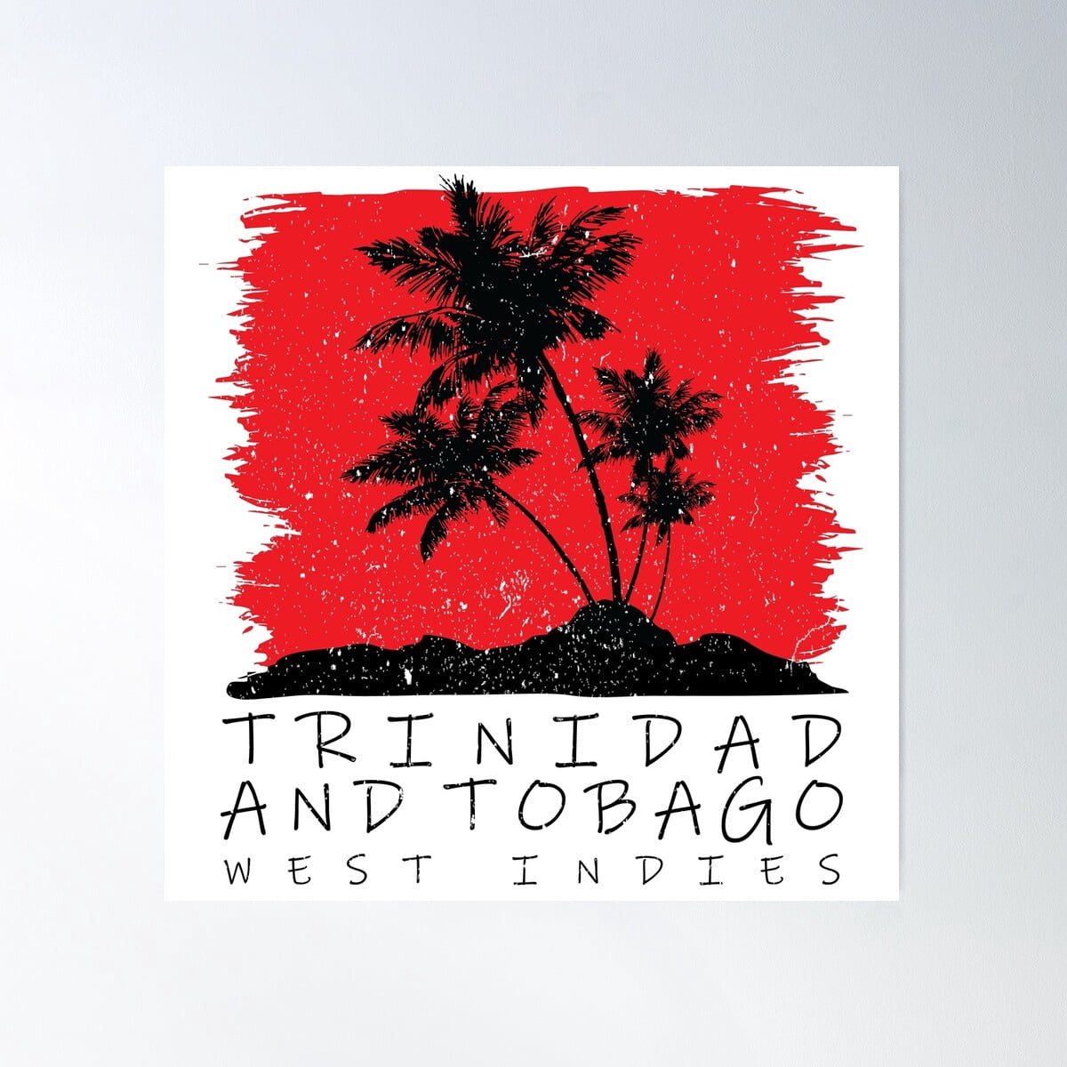 Trinidad And Tobago National Colours In Background Of Palm Silhouette ...