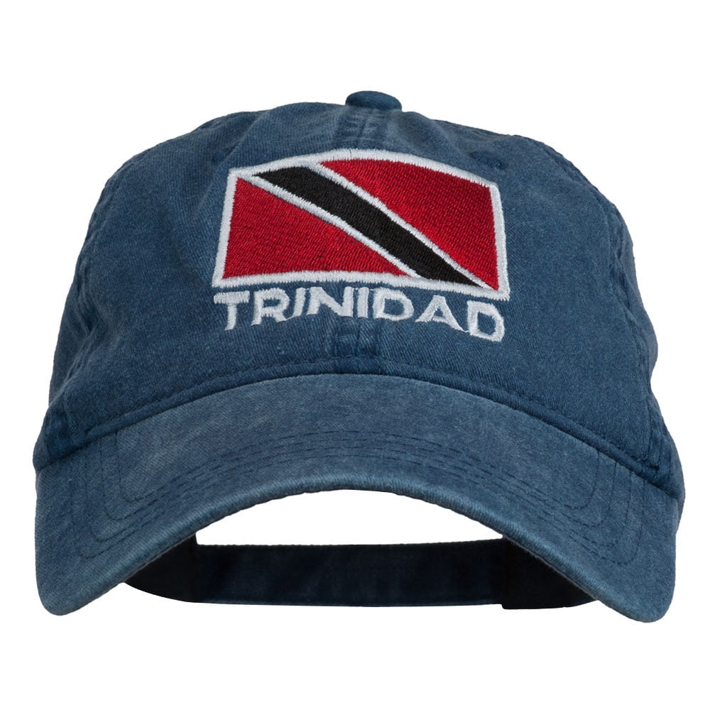 Trinidad Flag Embroidered Washed Cotton Cap - Navy OSFM - Walmart.com