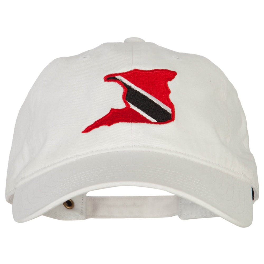 Trinidad Flag Map Embroidered Washed Cotton Twill Cap - White OSFM ...