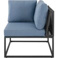 Trinidad Outdoor Modern Modular Patio Corner Chair in Blue - Walmart.com