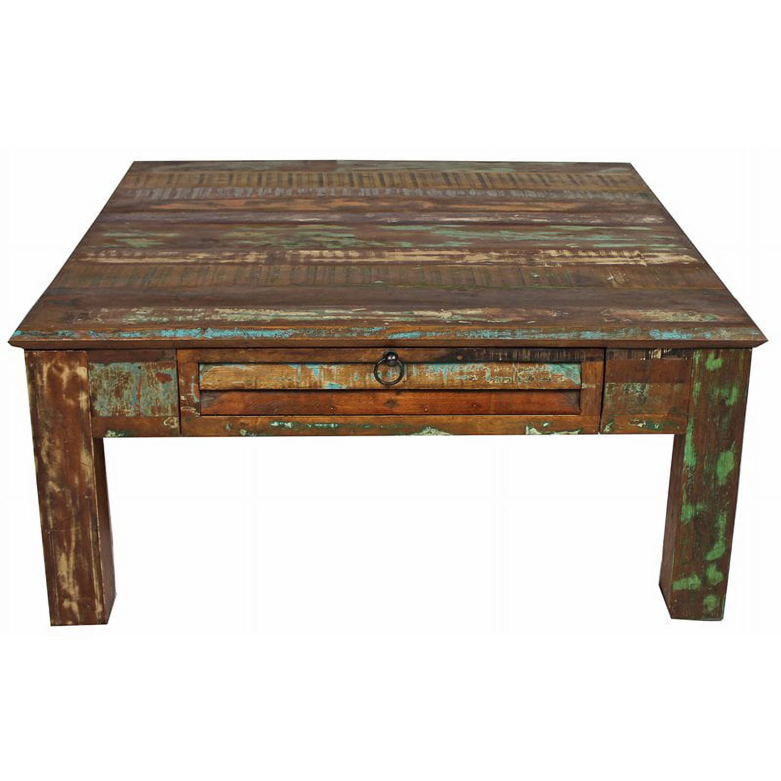 Trinidad Reclaimed Solid Wood 2-Drawer Cocktail Table in Multi-Color ...